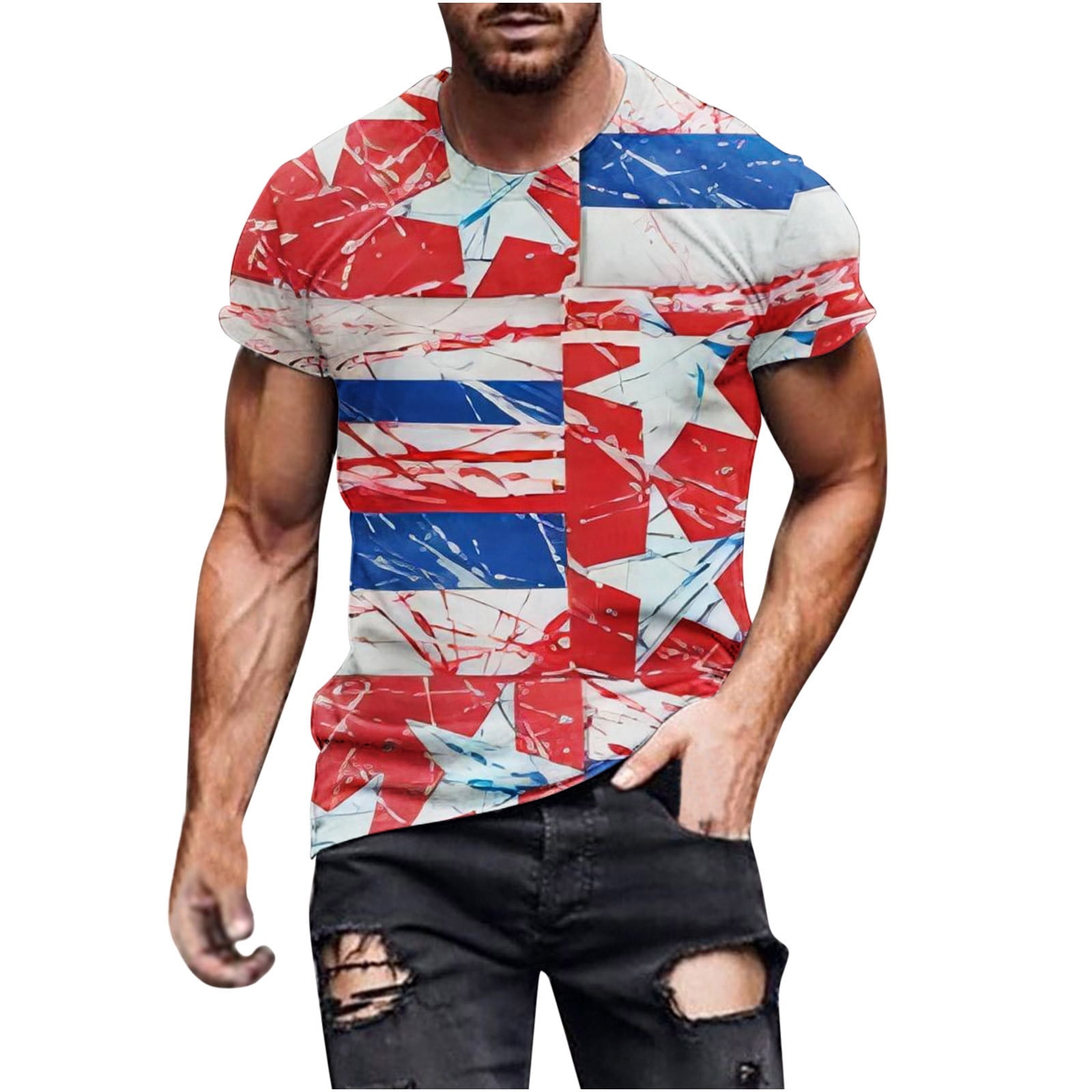 WREESH Men's American Flag Workout Tee Short Sleeve Casual T-Shirt with ... WREESH Men's American Flag Workout Tee Short Sleeve Casual T-Shirt with ...