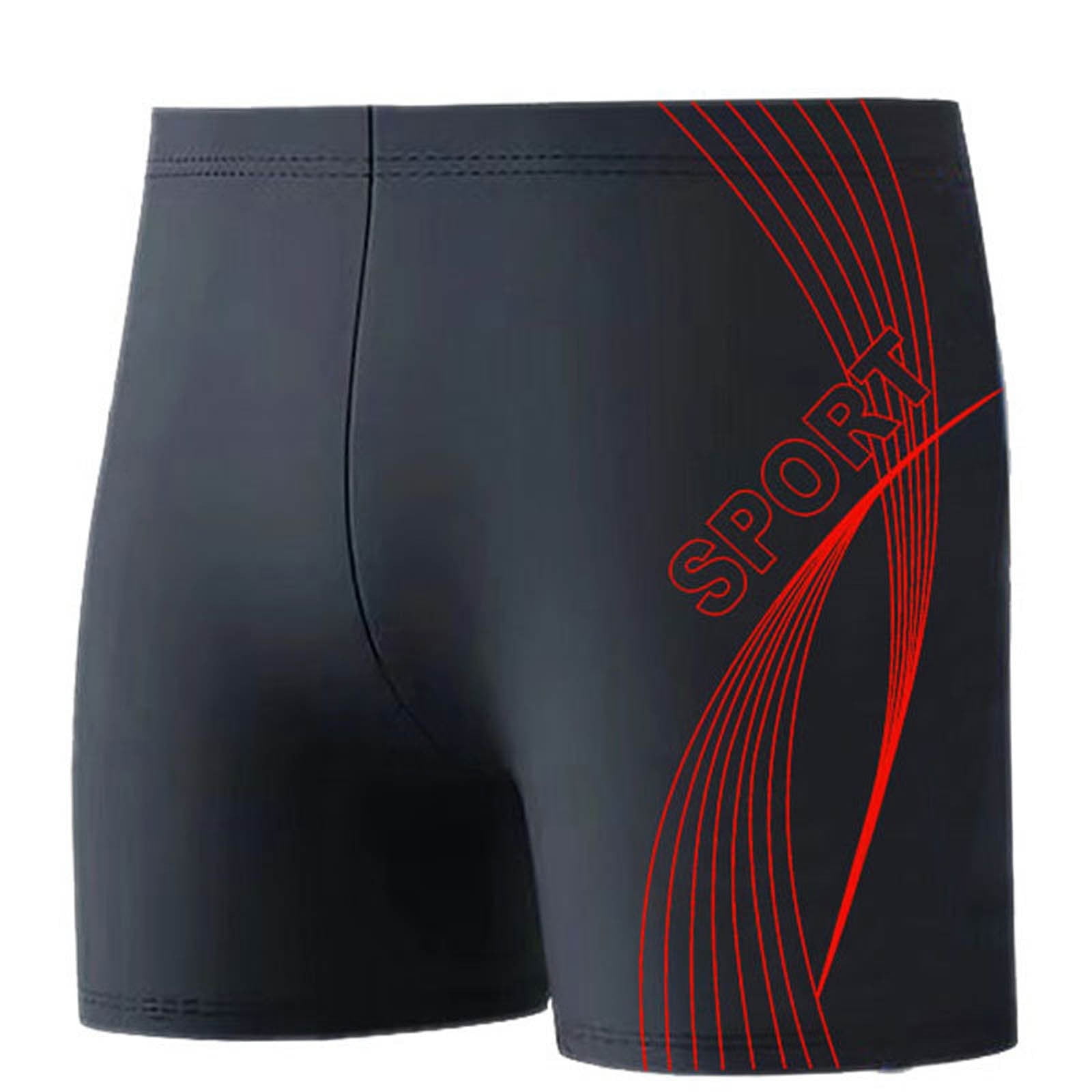 Wreesh Mens Athletic Square Leg Swimsuit Jammers Sports Swim Trunks Quick Drying Swim Shorts