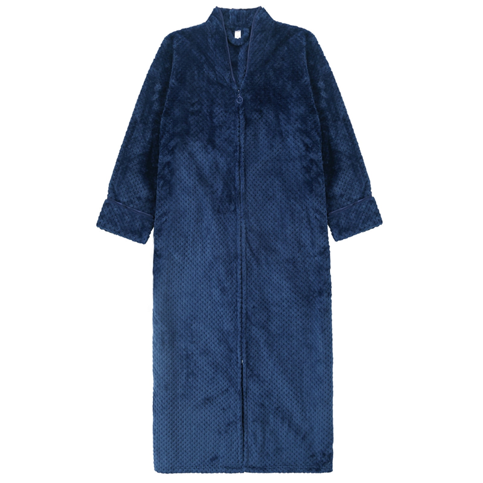 WREESH Men's Bathrobes Flannel Nightgowns Long Nightgowns Winter Warm ...