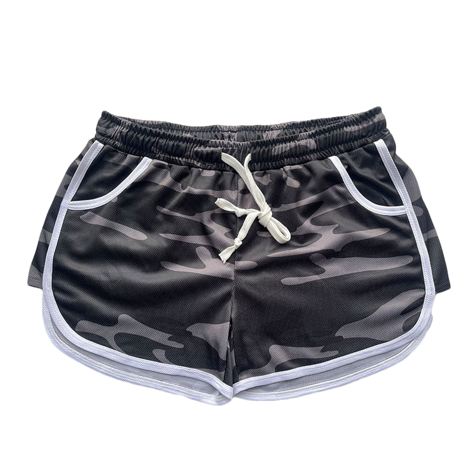WREESH Men's Camouflage Bodybuilding Shorts - 5" Stretch Gym Shorts ...
