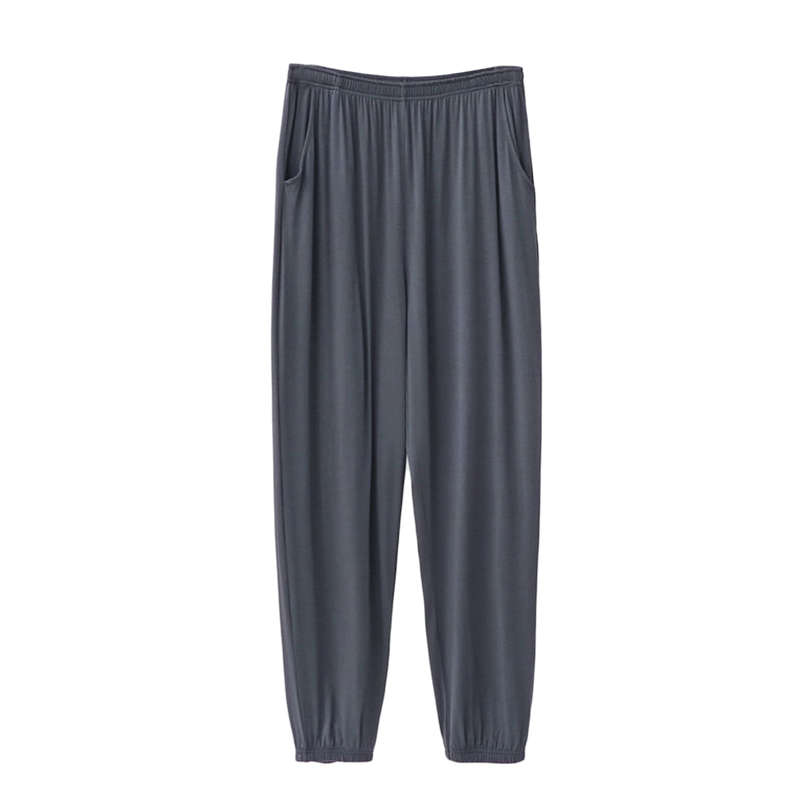 WREESH Men's Drawstring Sweatpants Pajama Pants Knit Cotton Lounge ...
