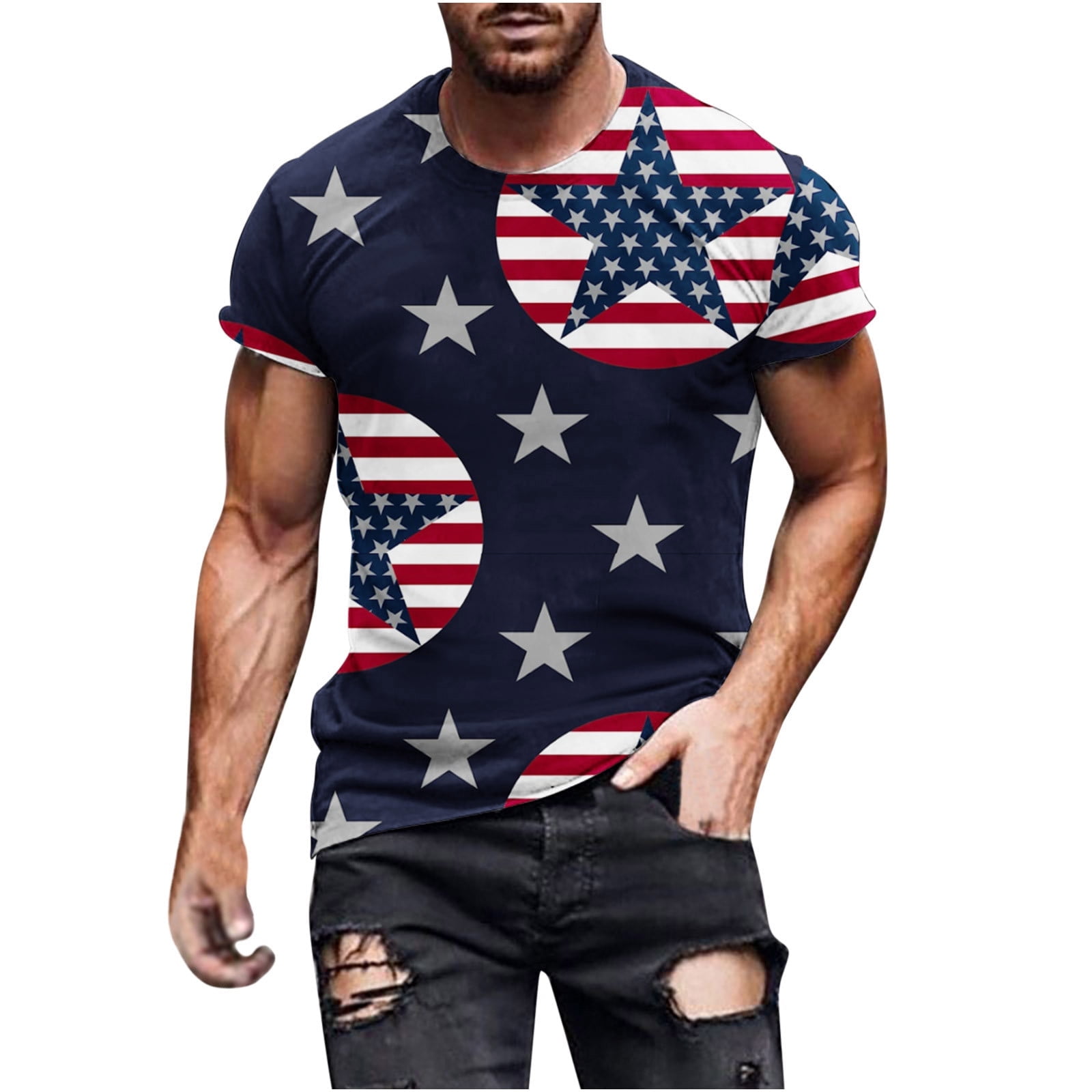 WREESH Men's Funny American Flag Tee Short Sleeve Crewneck for a ... WREESH Men's Funny American Flag Tee Short Sleeve Crewneck for a ...