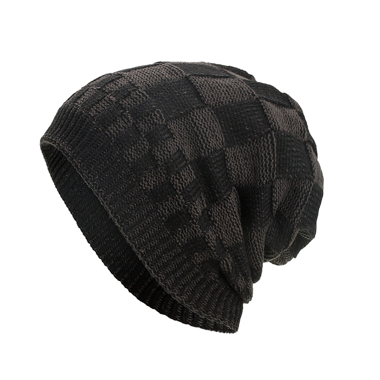 WREESH Men's Round Top Beanie Knitted Horizontal Stripe Acrylic Yarn ...