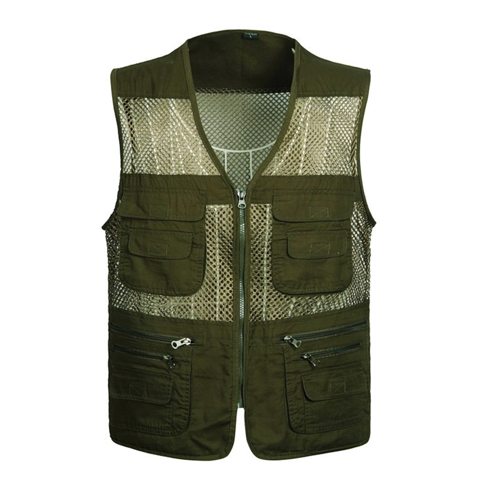 WREESH Mens Cargo Vest Jacket Quick Drying Hiking Vest Breathable Mesh ...