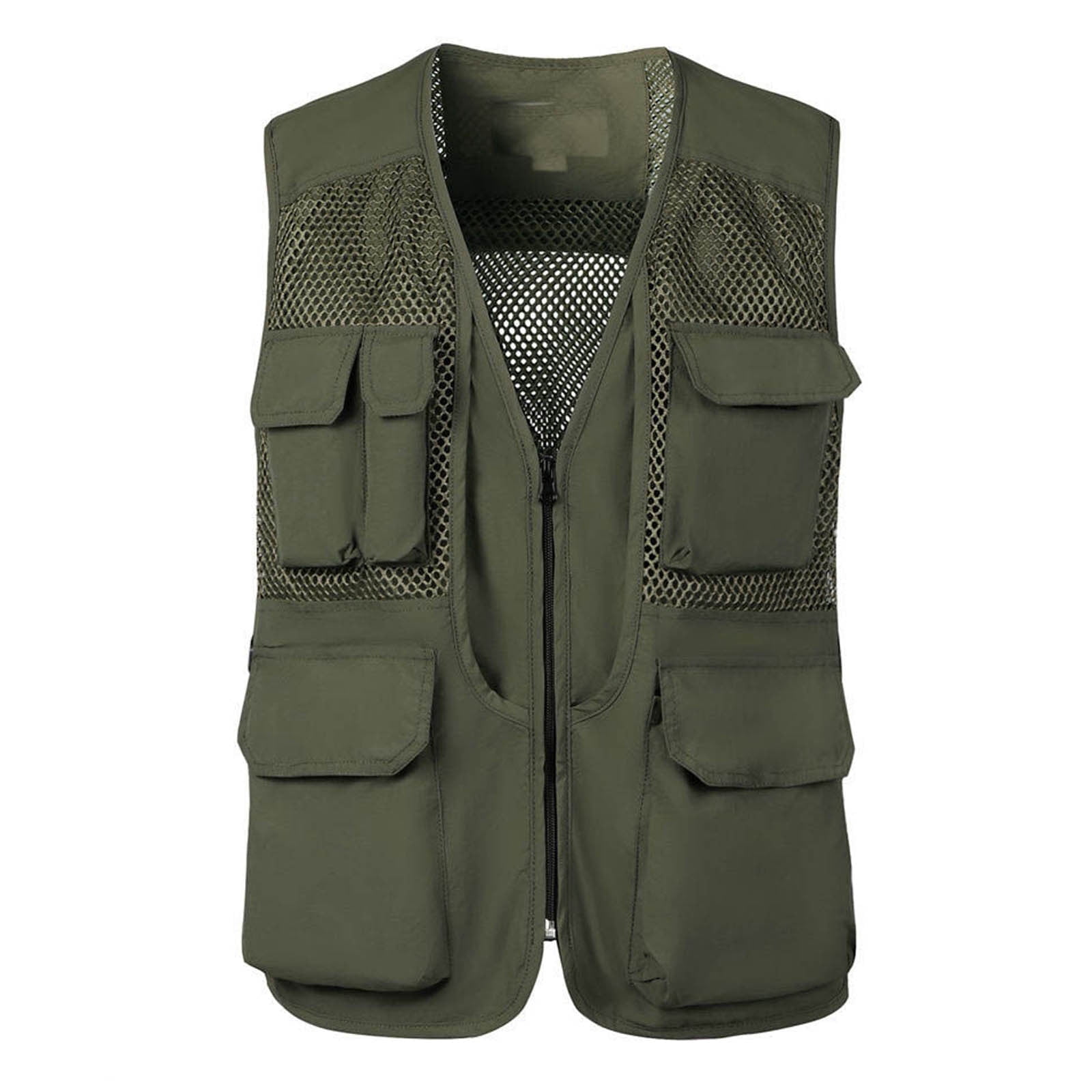 WREESH Mens Cargo Vest Jacket Quick Drying Hiking Vest Breathable Mesh ...
