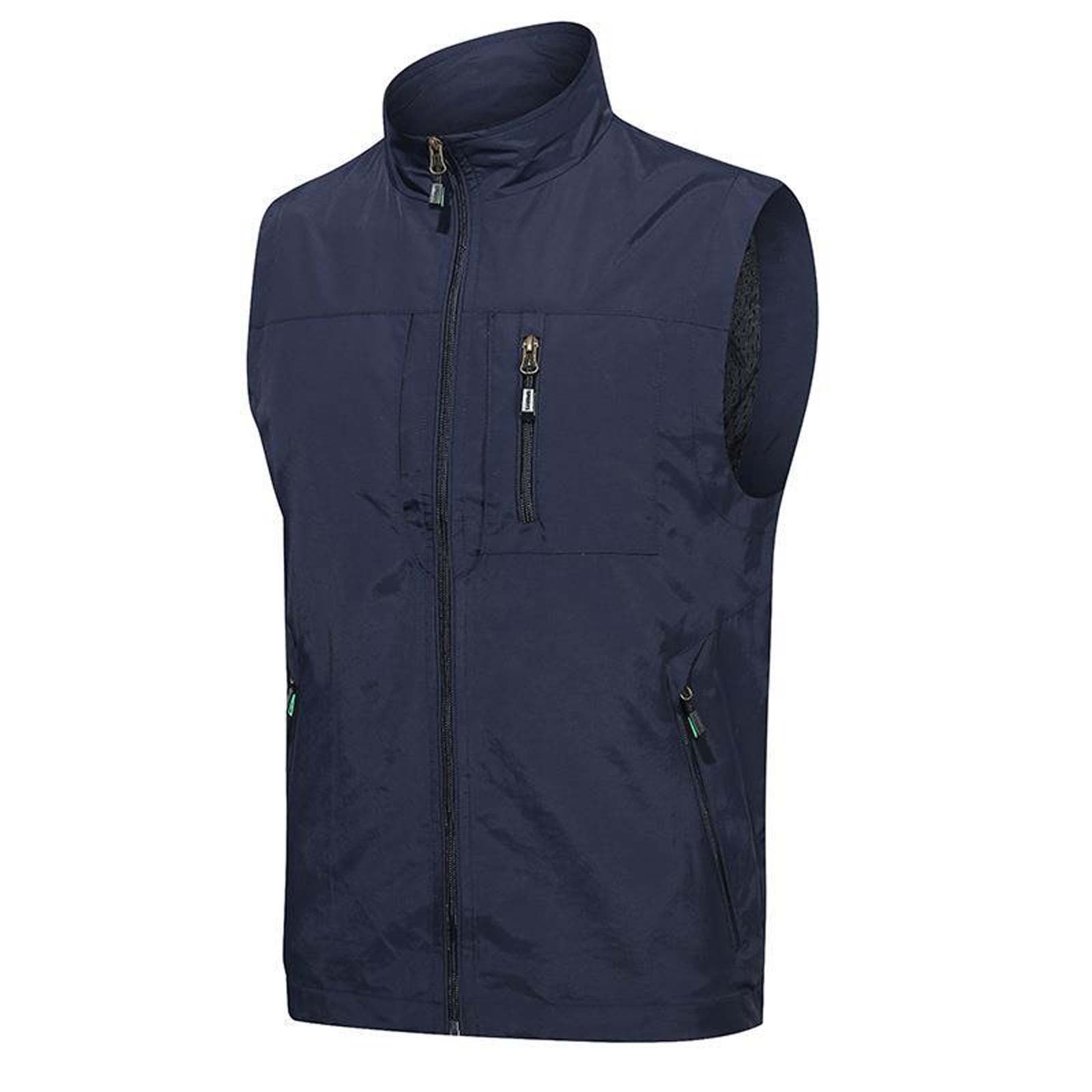 WREESH Mens Thin Lightweight Sport Vest Solid Cargo Vest Quick Drying ...