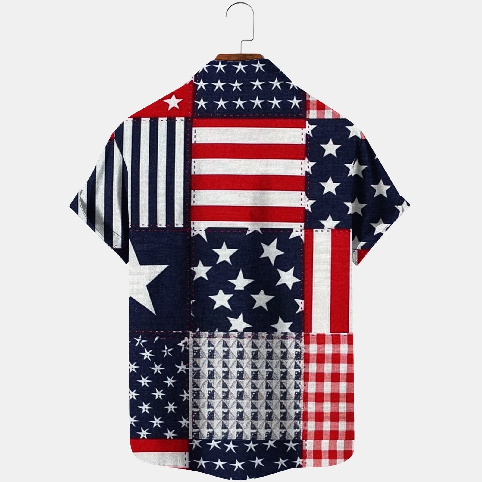 WREESH Patriotic Summer Shirts Men's Button-Down Shirt with Single ... WREESH Patriotic Summer Shirts Men's Button-Down Shirt with Single ...
