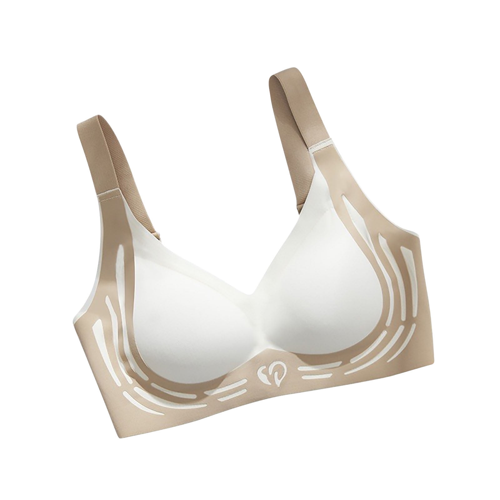 WREESH Push-Up Bra Full-Figure Bra Women Printing Large Size Elegant Fixed Cup Ventilate Sport ...