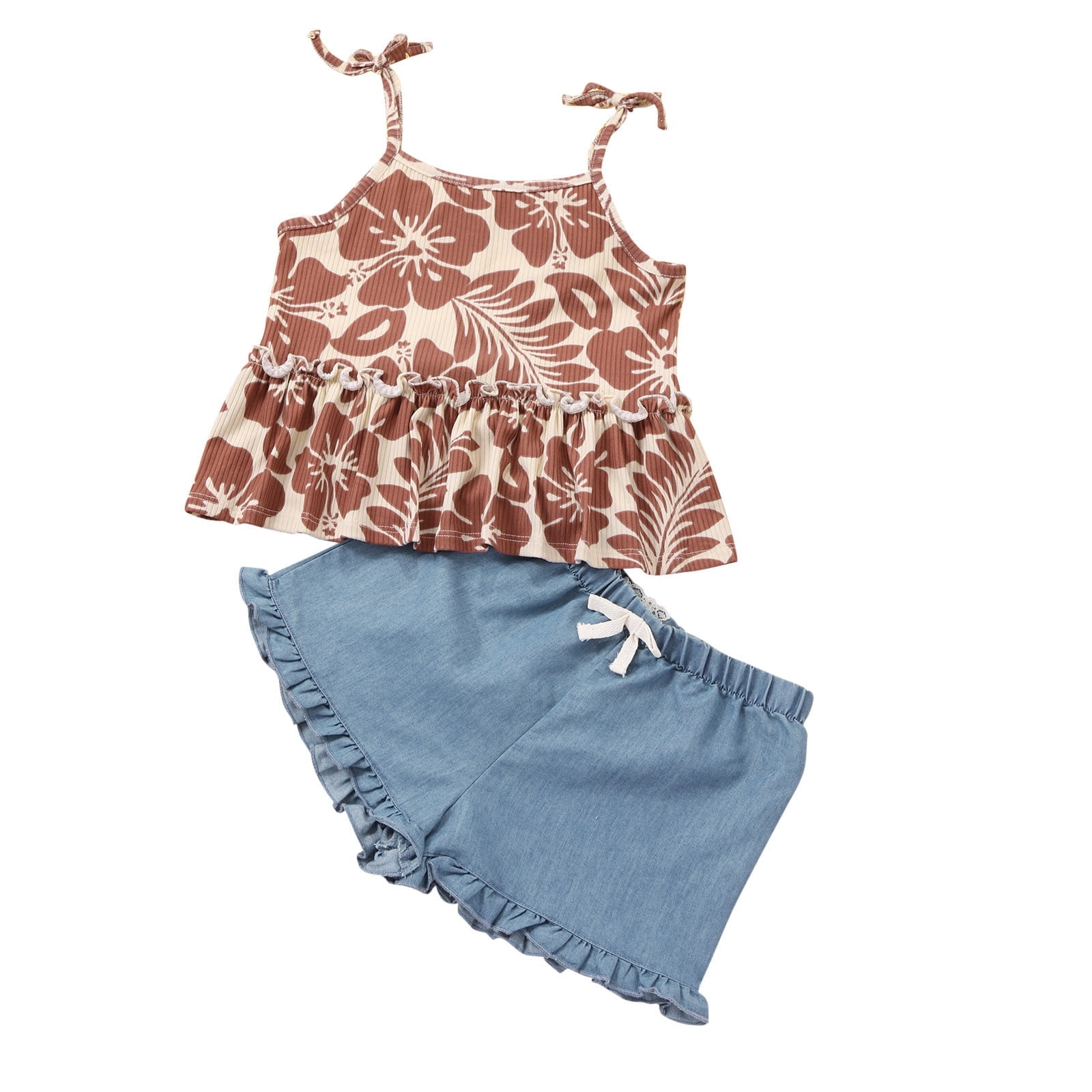 WREESH Toddler Kids Girls Tank Top Sets Fashion Casual Sleeveless Tops ...