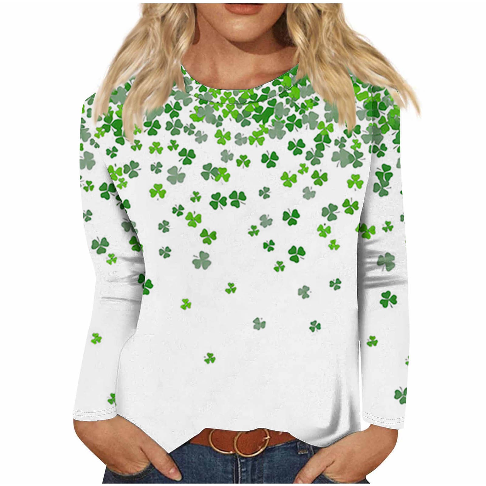 WREESH Women's 2025 St. Patrick's Day Long Sleeve Pullover Tops Irish ...