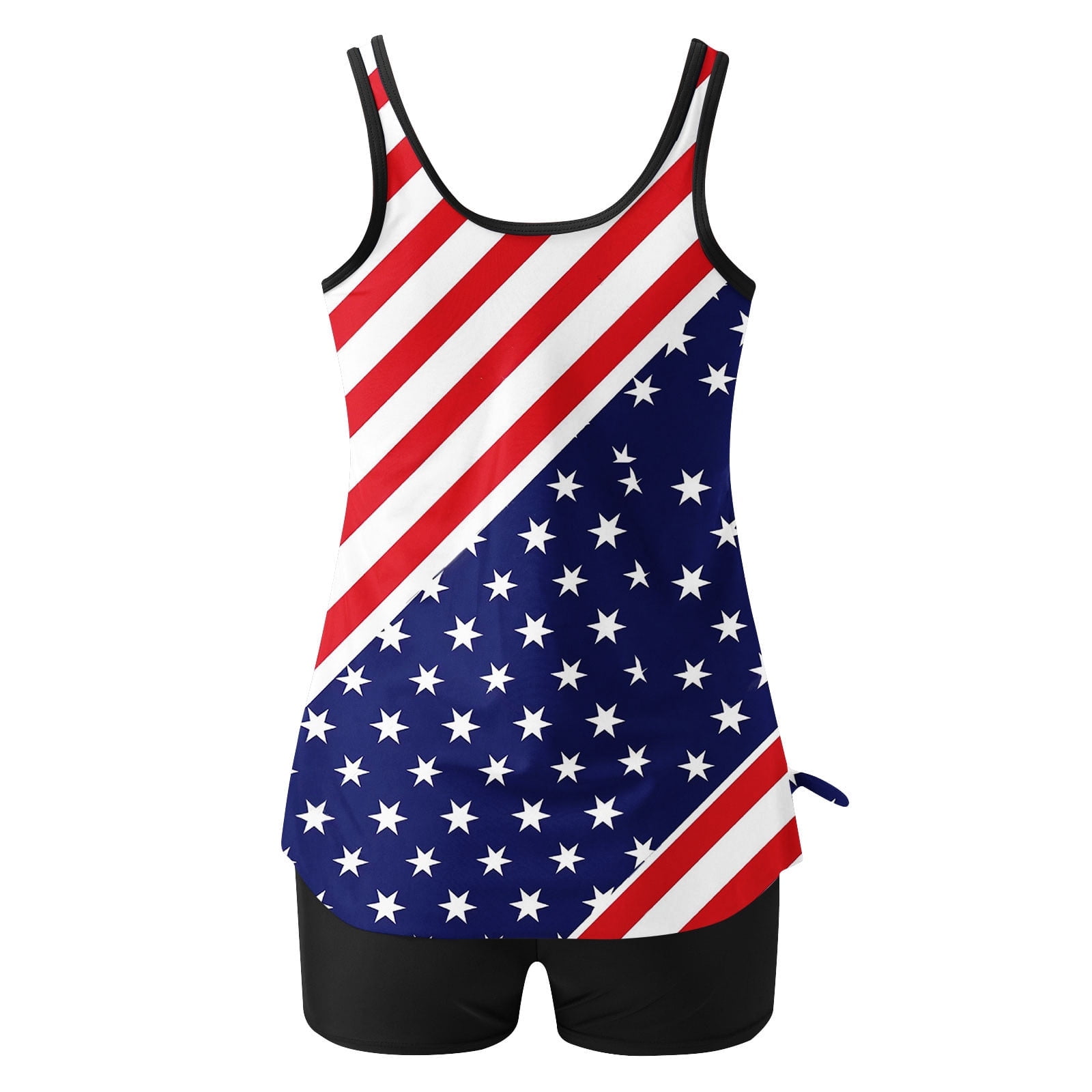 WREESH Women's Patriotic Tankini Swimsuit High-Waisted Two-Piece 4th of ...
