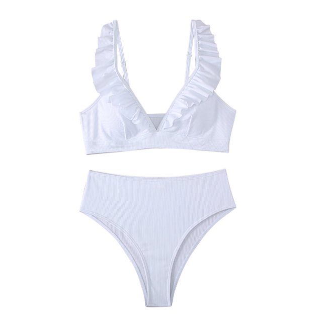 Wreesh Womens Bikini Sets High Cut Bikini Print Swimwear Two Piece Slim