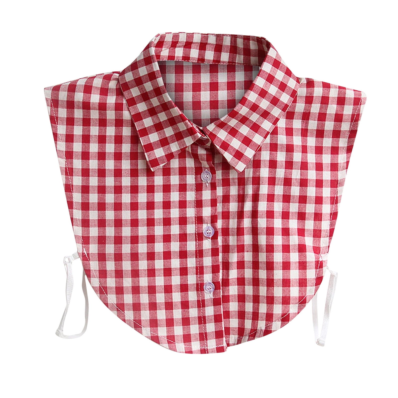 WREESH Womens Dickey Collar Fake Collar Detachable Collar Blouse Plaid ...