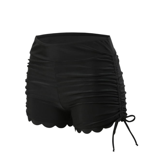 Wreesh Womens High Waist Swim Shorts Side Tie Bathing Suit Bottoms