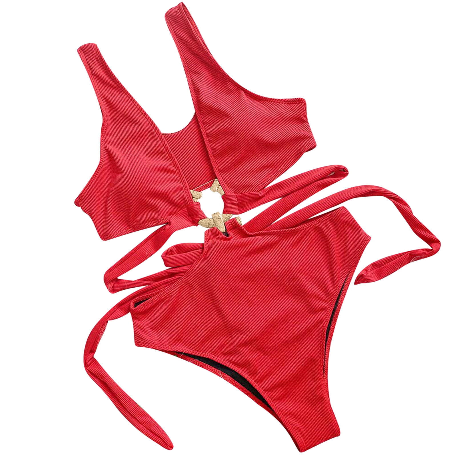 Wreesh Womens One Piece Swimsuit Tummy Control Cutout High Waisted