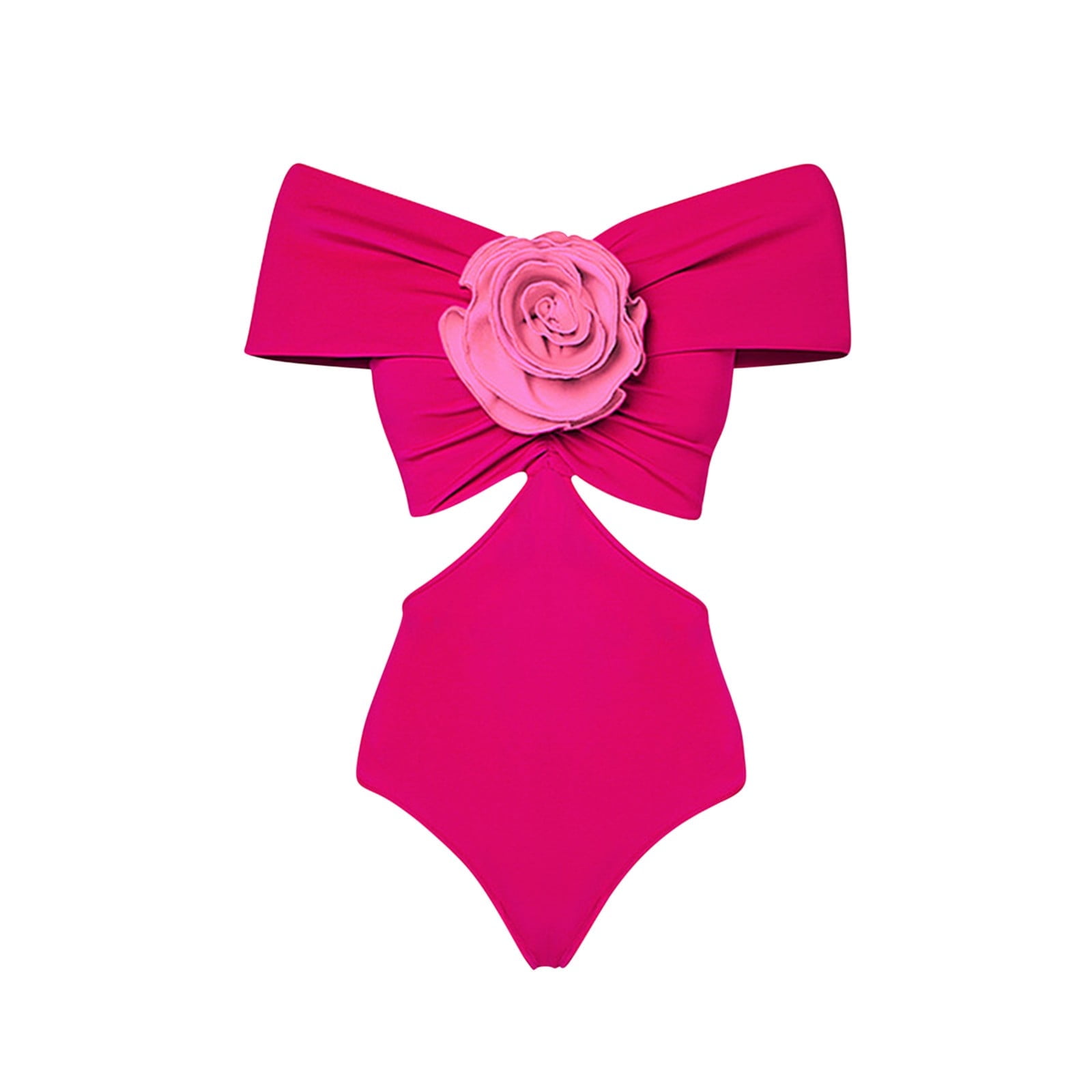 Wreesh Womens One Piece Swimsuit Tummy Control Cutout High Waisted