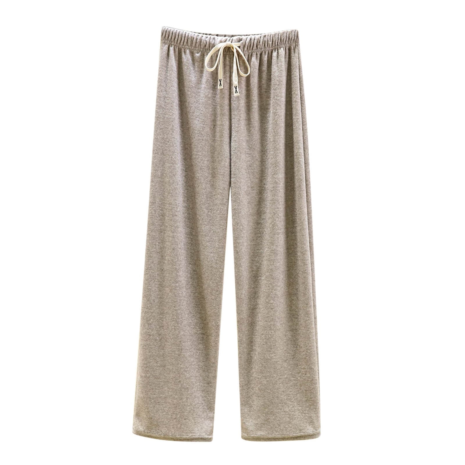 Wreesh Womens Pajama Pants Oversized Warm Home Pants With Elastic Waist