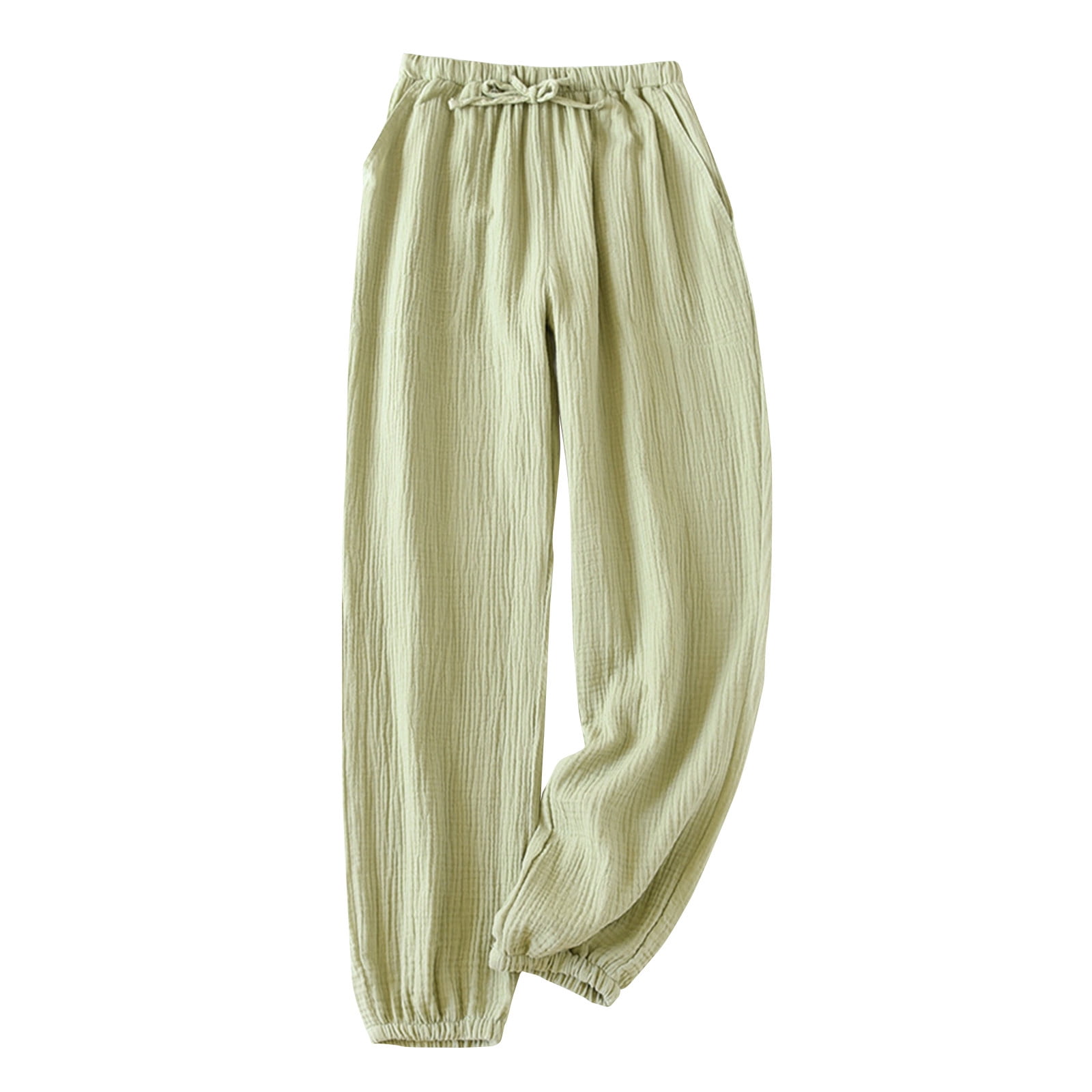 Wreesh Womens Pajama Pants Wide Leg Pants Solid Color Home Pants Are