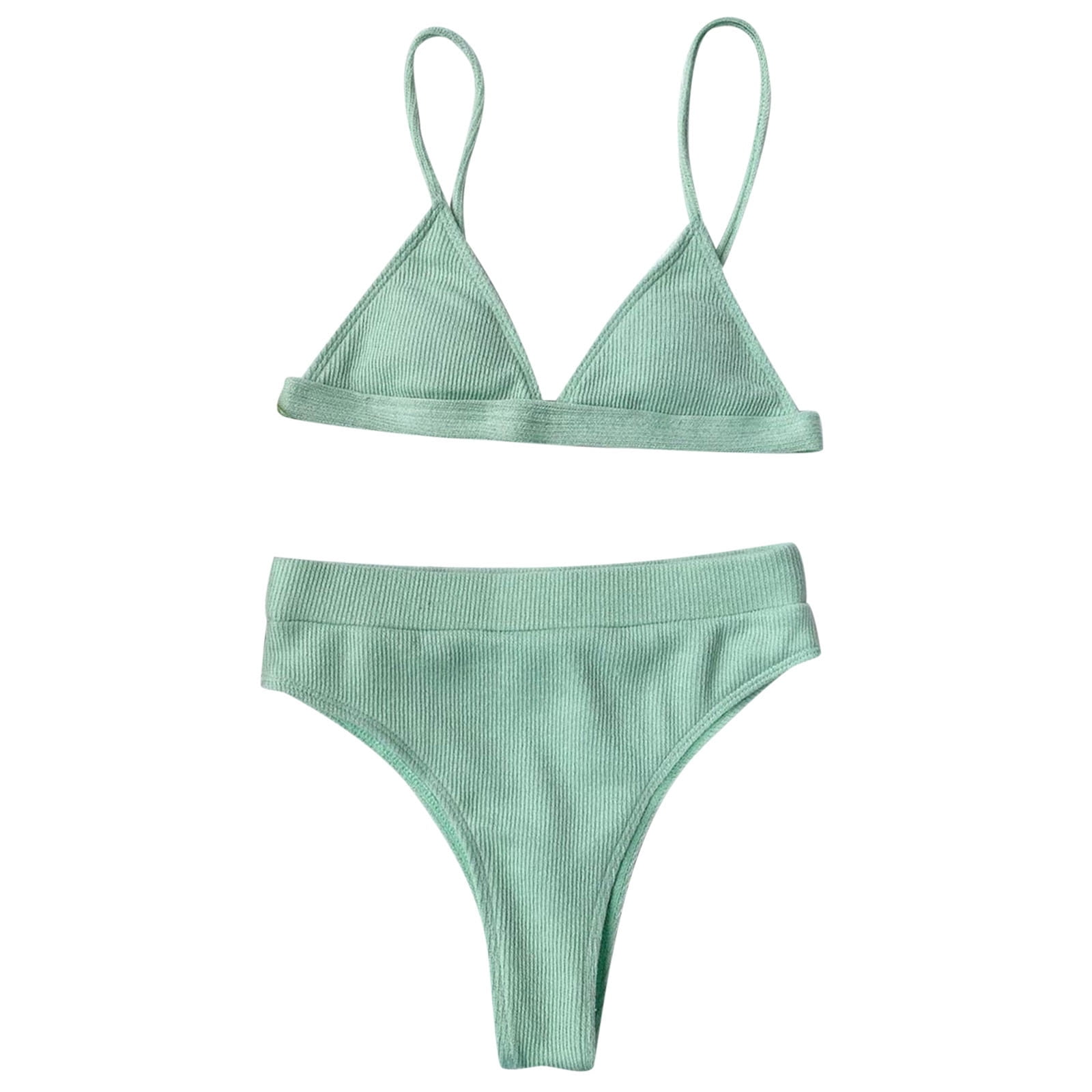 Wreesh Womens Two Piece Swimsuit Bikini Sets High Cut Bikini With Chest