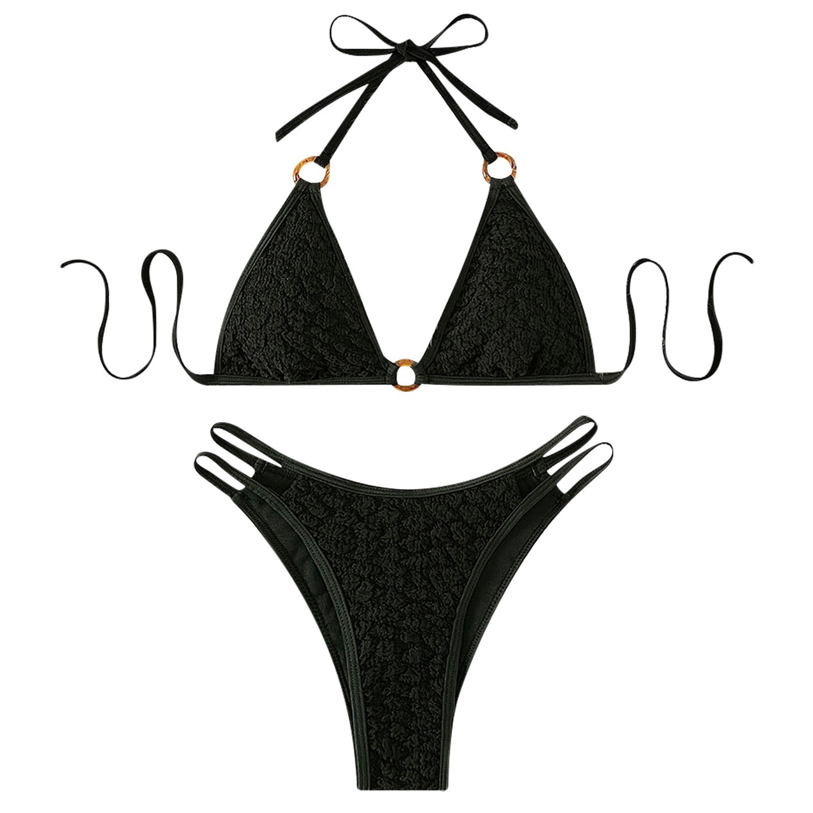 Wreesh Womens Two Piece Swimsuit Halter Bikini Set Swimsuit High Waist