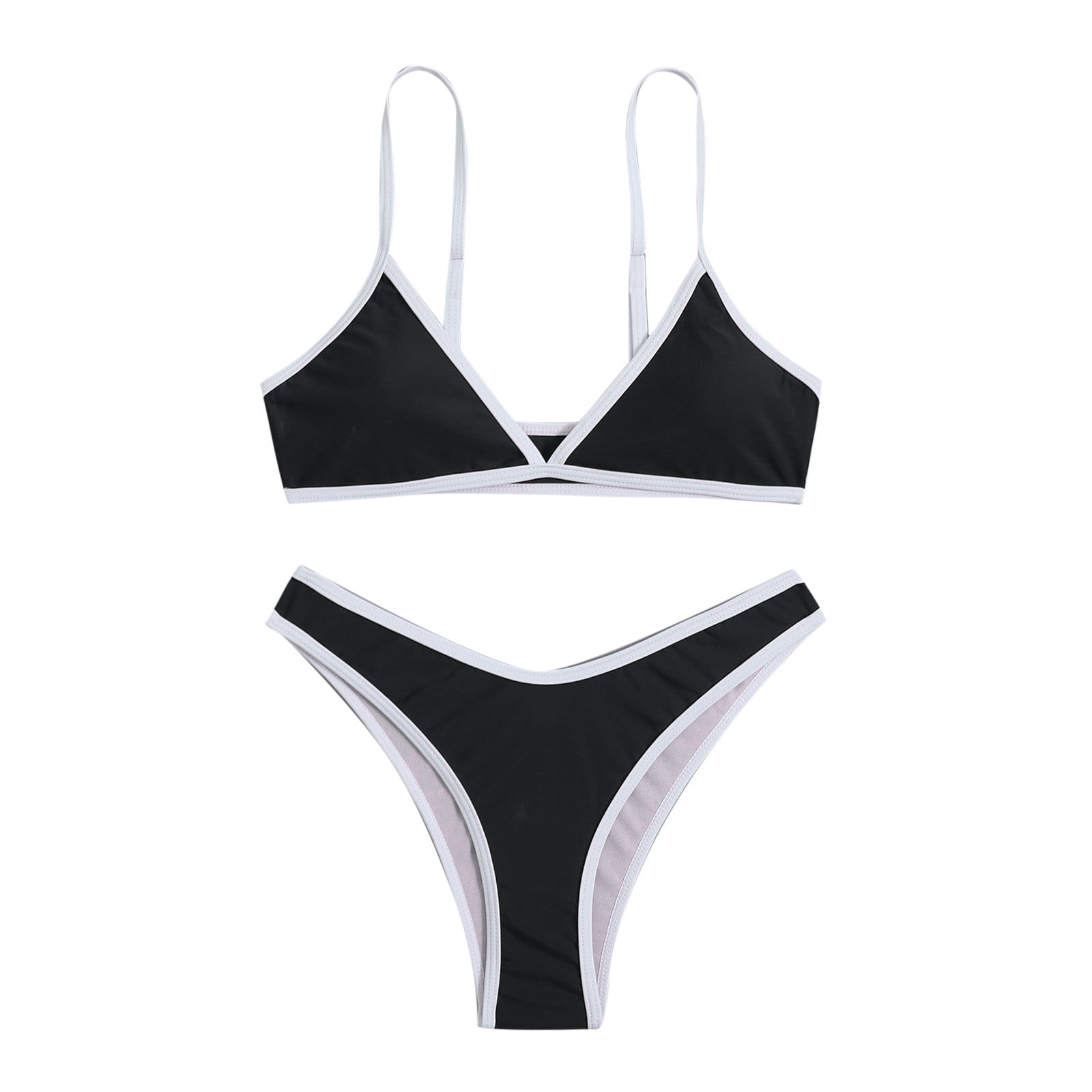 Wreesh Womens Two Piece Swimsuit High Cut Bikini New Fashion Split
