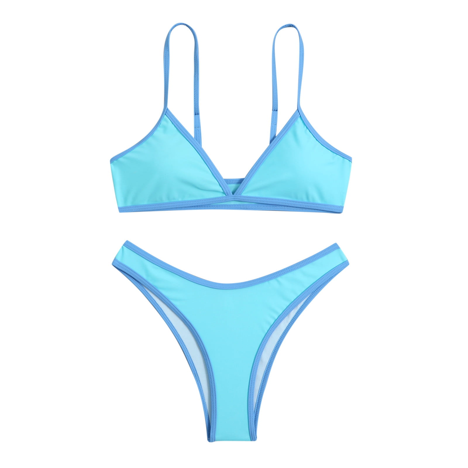 Wreesh Womens Two Piece Swimsuit High Cut Bikini New Fashion Split