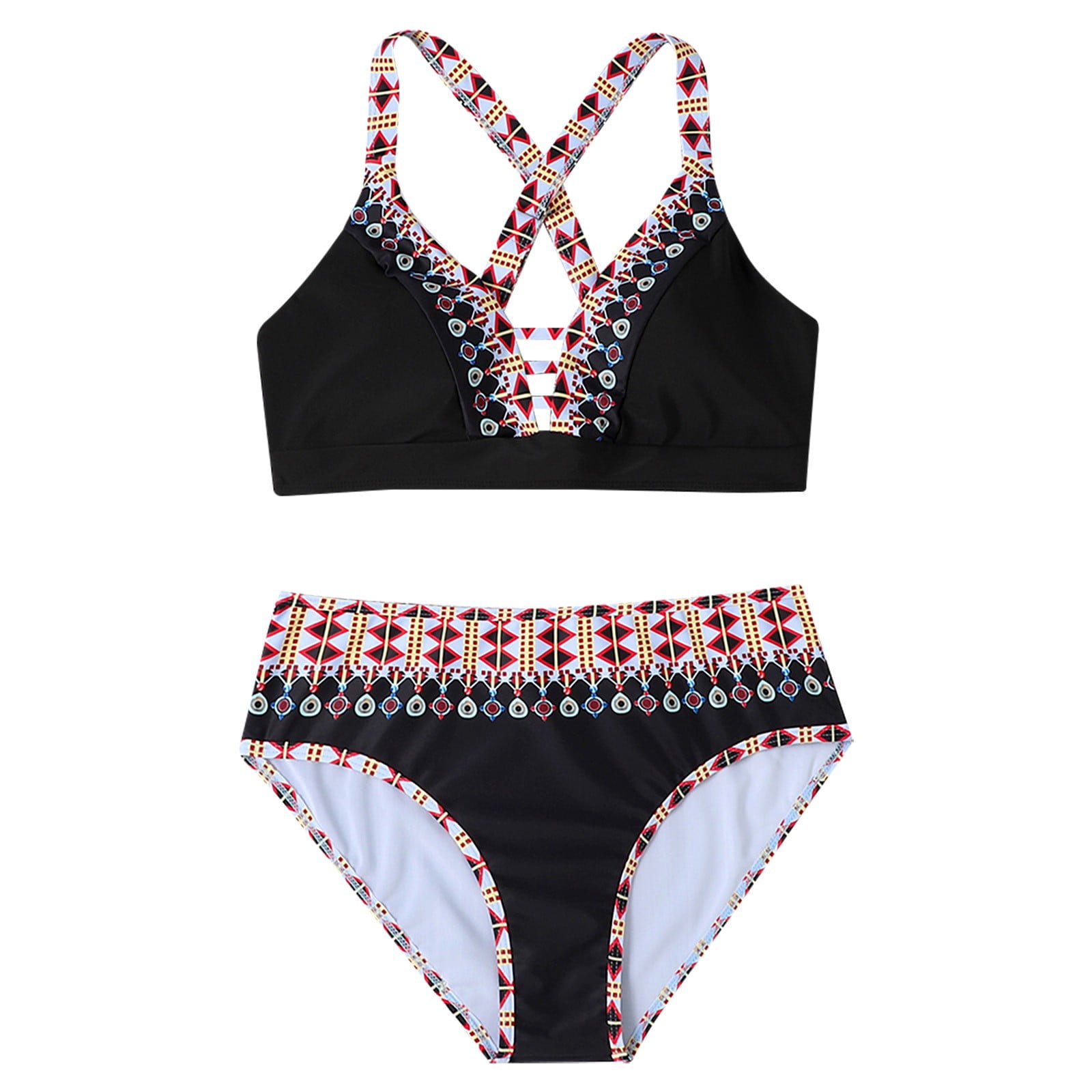 Wreesh Womens Two Piece Swimsuit High Waisted Bikini Swimsuit Sexy High
