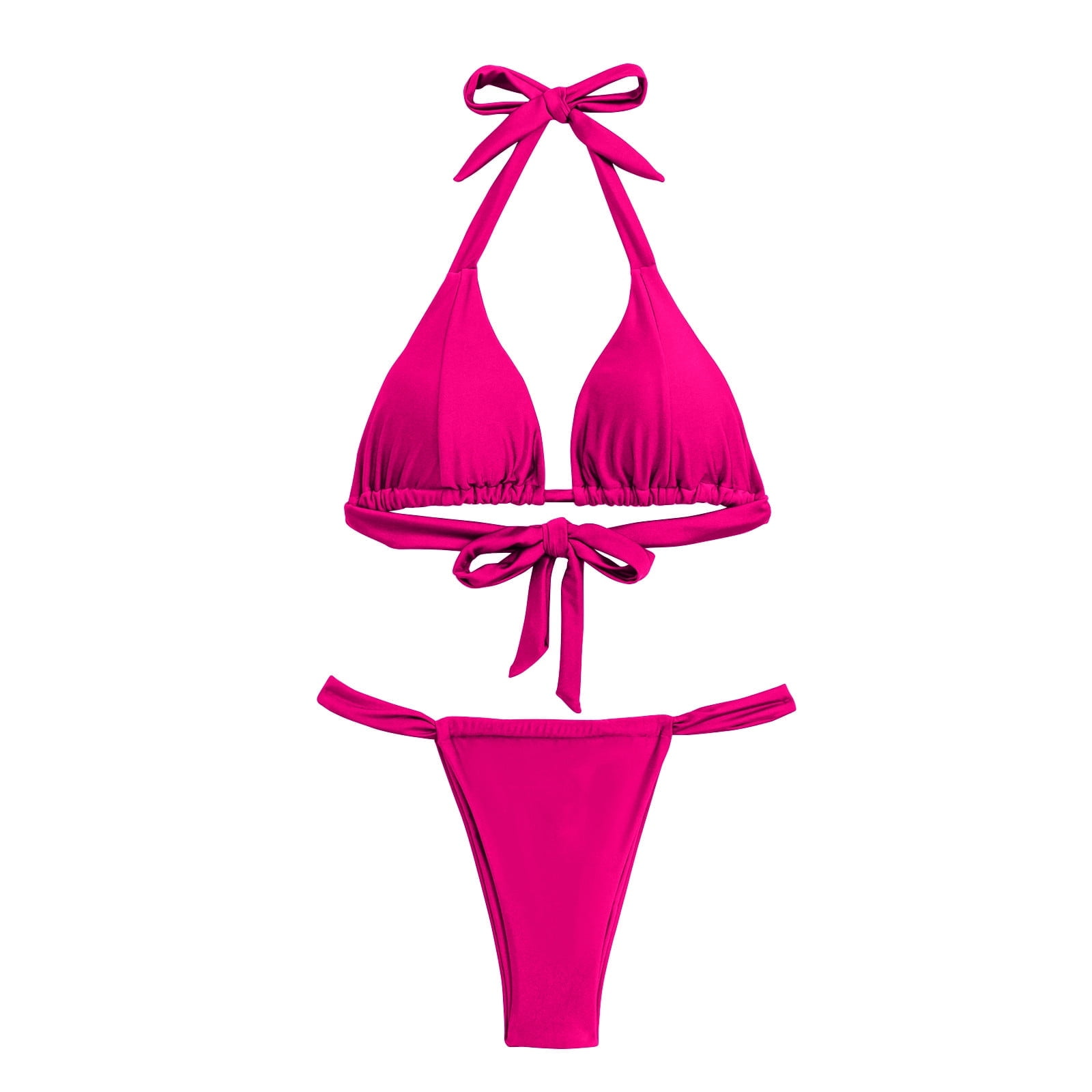 Wreesh Womens Two Piece Swimsuit String Bikini Sets Halter New Swimsuit