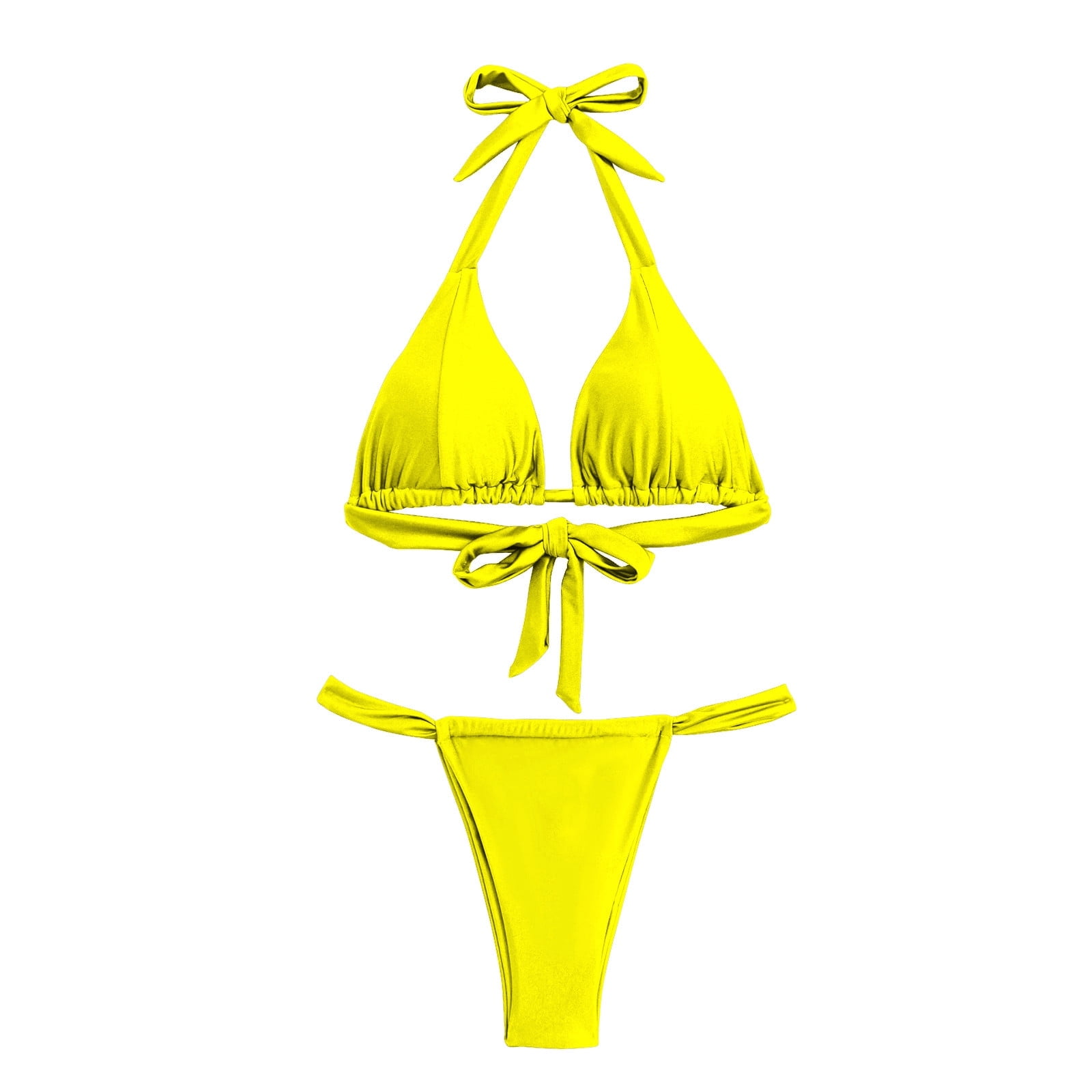 Wreesh Womens Two Piece Swimsuit String Bikini Sets Halter New Swimsuit