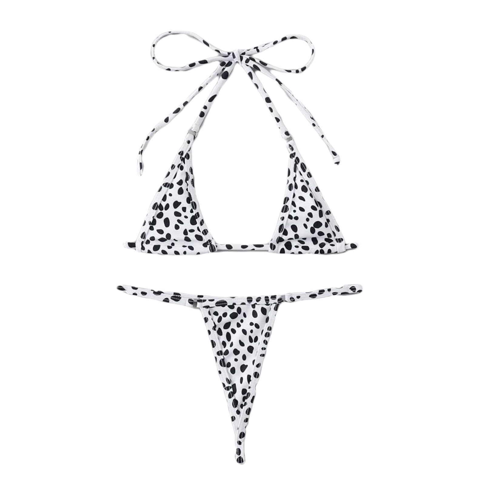 Wreesh Womens Two Piece Swimsuit String Bikini Sets Halter Swimsuit