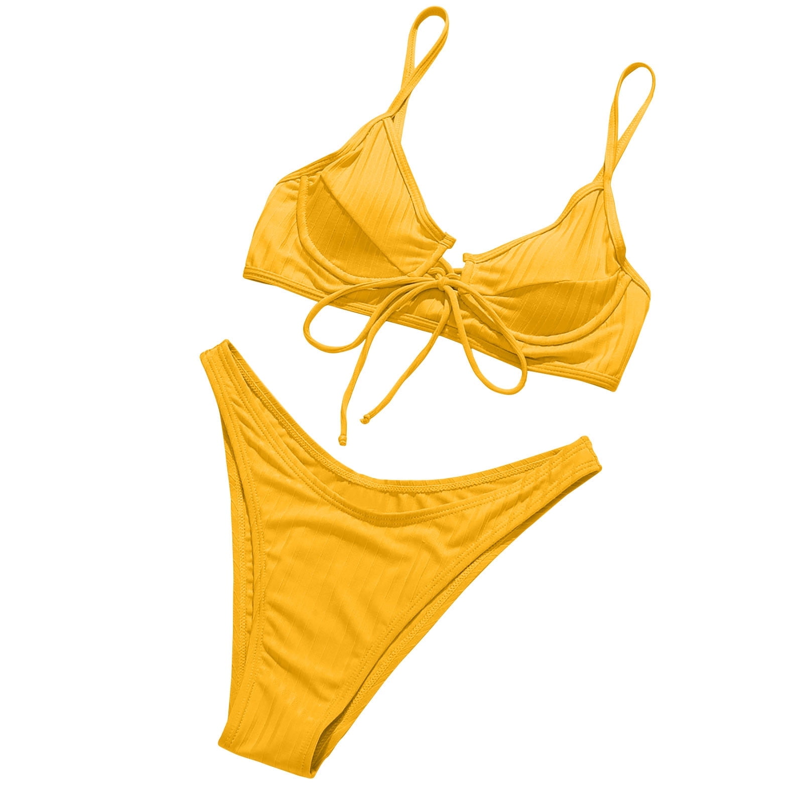 Wreesh Womens Two Piece Swimsuit String Bikini Sets High Cut Bikini