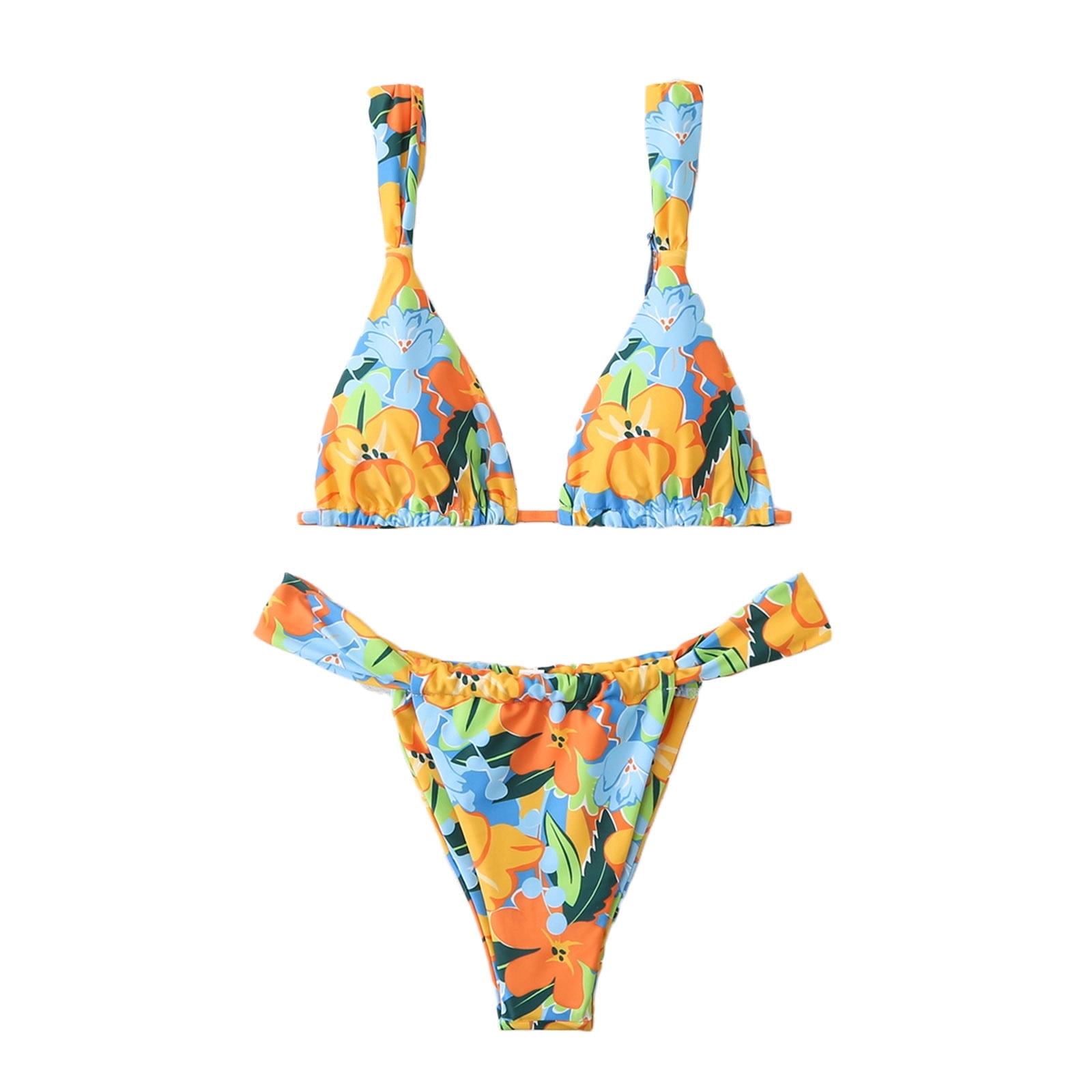 Wreesh Womens Two Piece Swimsuit String Bikini Sets Swimsuit High Waist