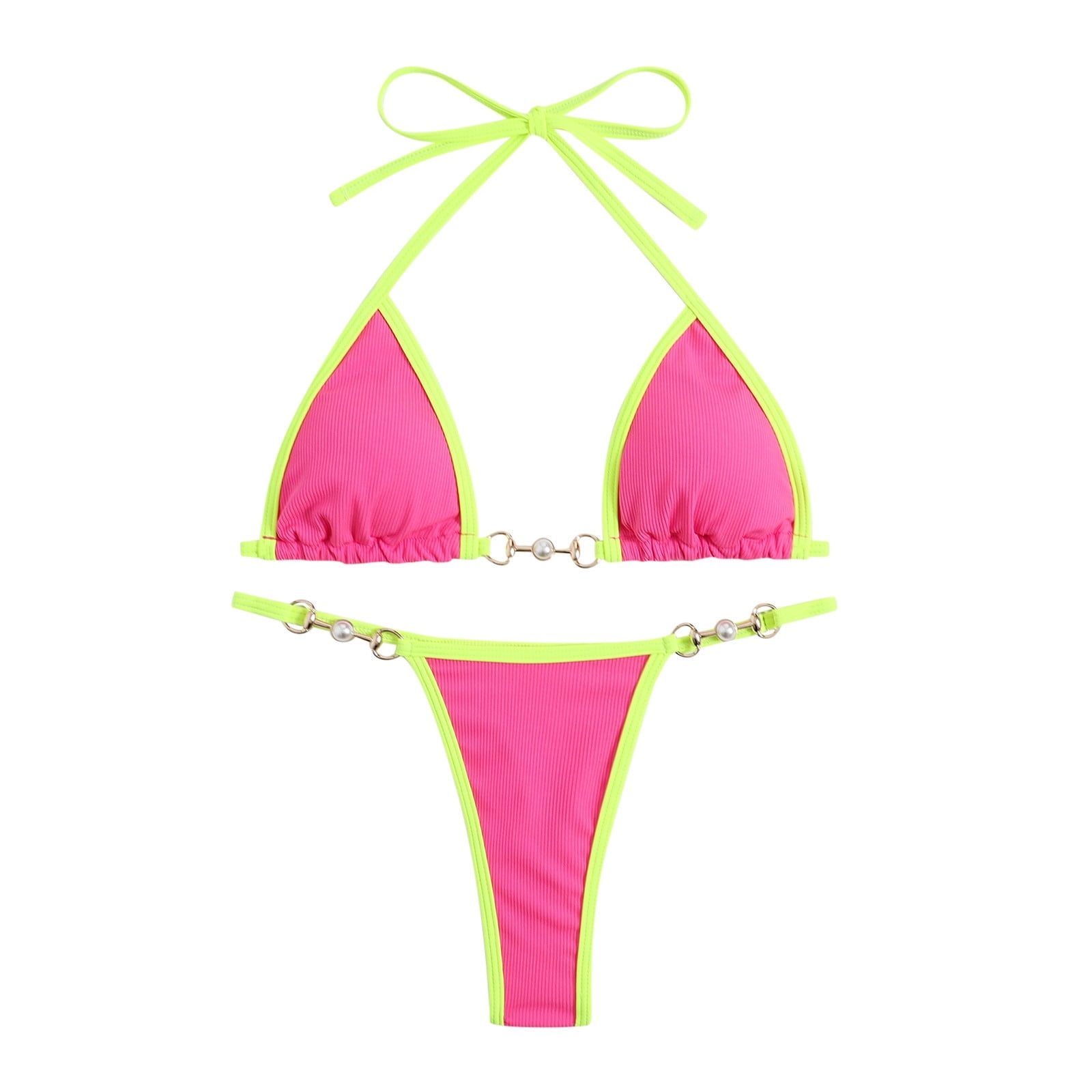 Wreesh Womens Two Piece Swimsuit String Bikini Sets New Fashion Split