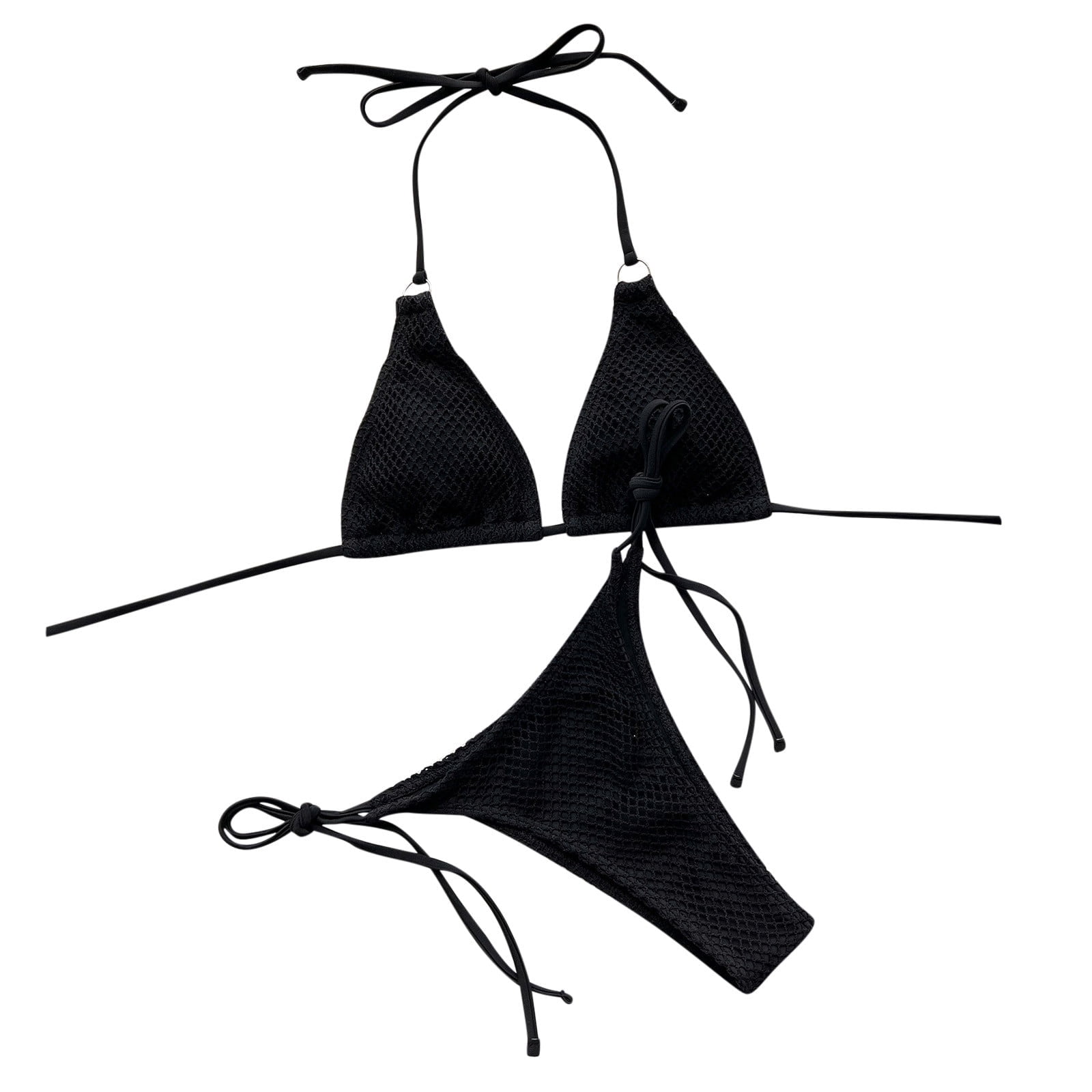 Wreesh Womens Two Piece Swimsuit String Bikini Sets Solid Bandage