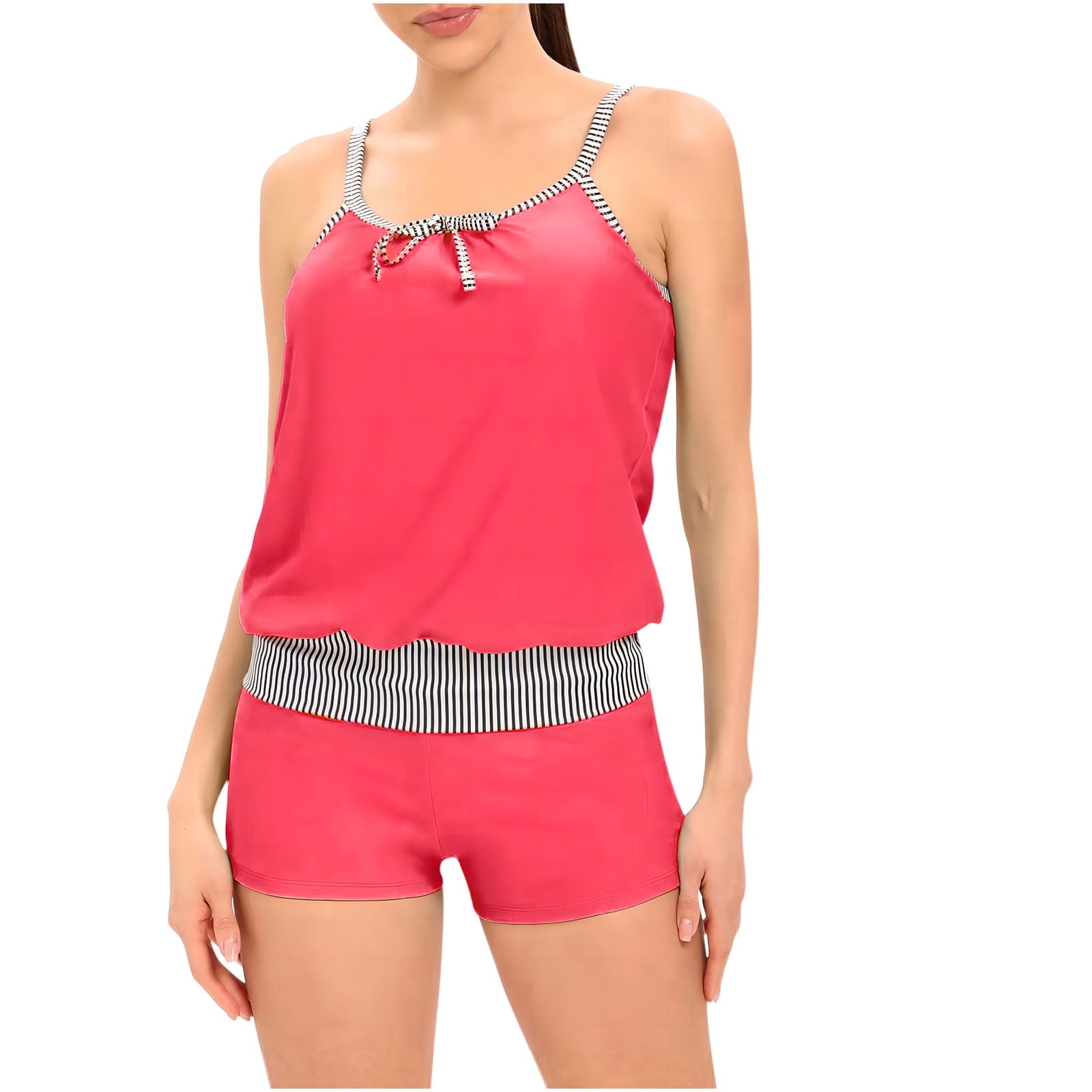 WREESH Womens Two Piece Swimsuit Tankini with Chest Pad Without ...