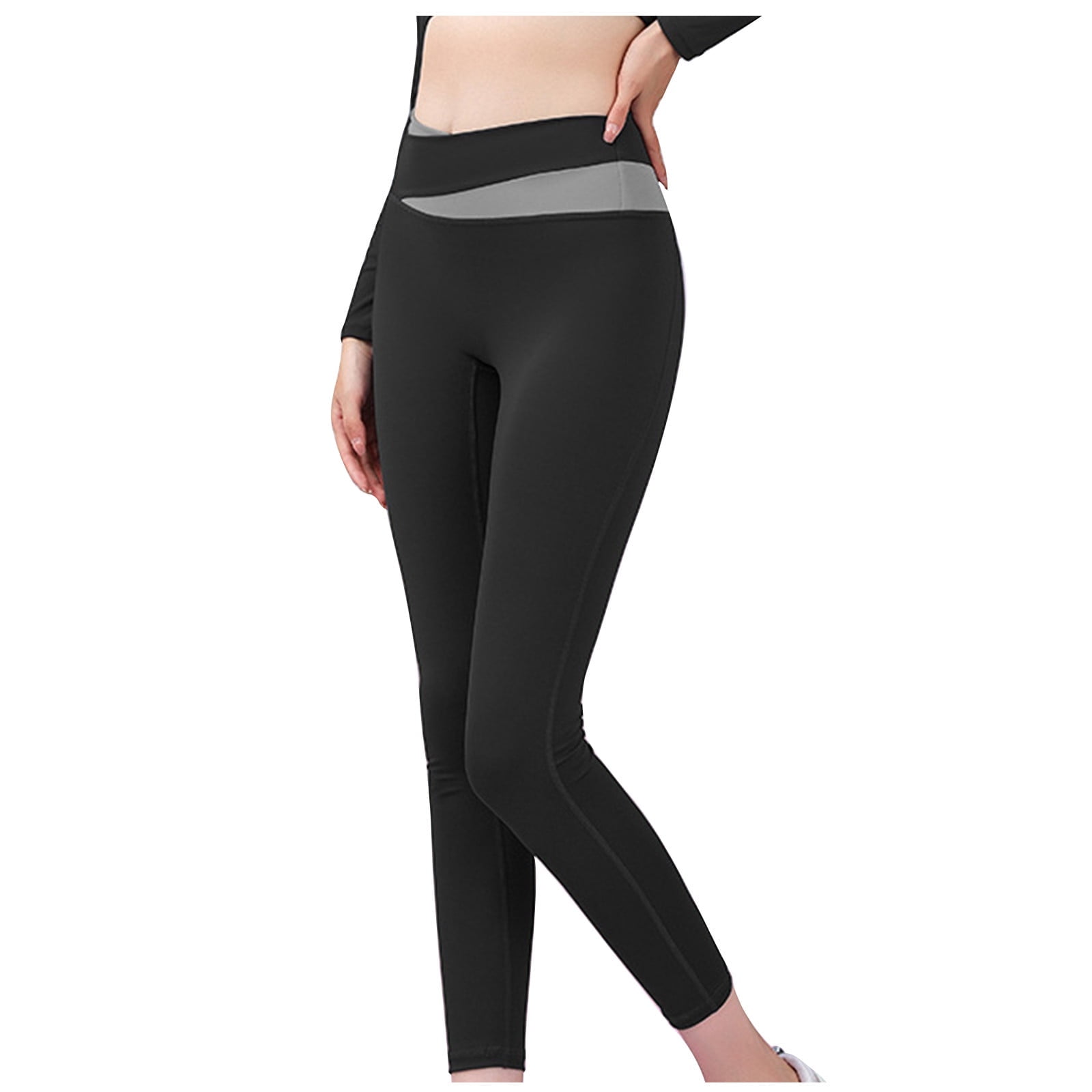 Wreesh Womens Yoga Pants Color Blocking Waist Lifting Hip Exercise