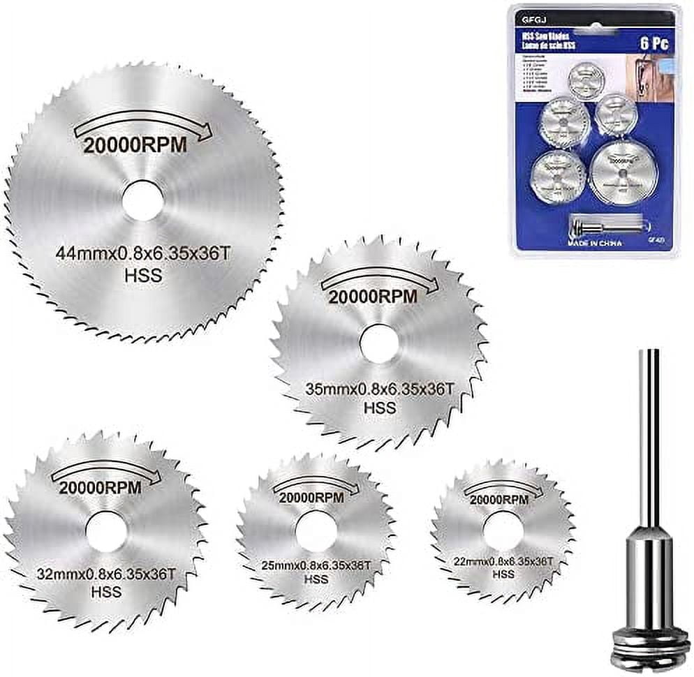 WREOW 6pc 1/8" Shank High Speed Steel HSS Saw Disc Wheel Cutting Blades ...