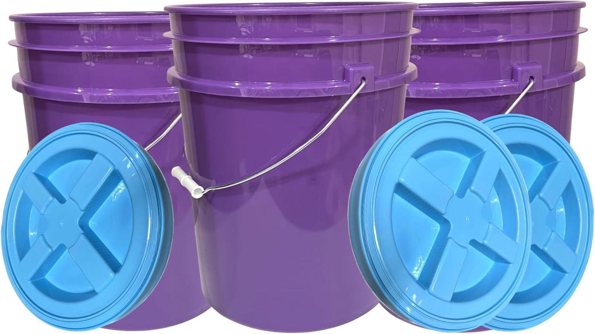 WRFP 5 Gallon Purple Food Grade Plastic Bucket with Screw on Gamma lid ...
