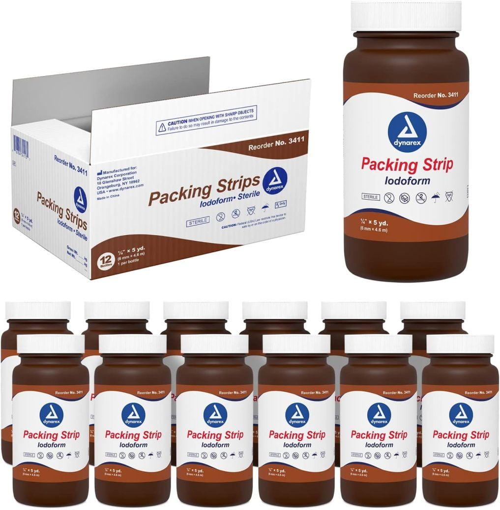 WRFP Iodoform Packing Strip, Sterile Wound Care, 100% Cotton Woven ...