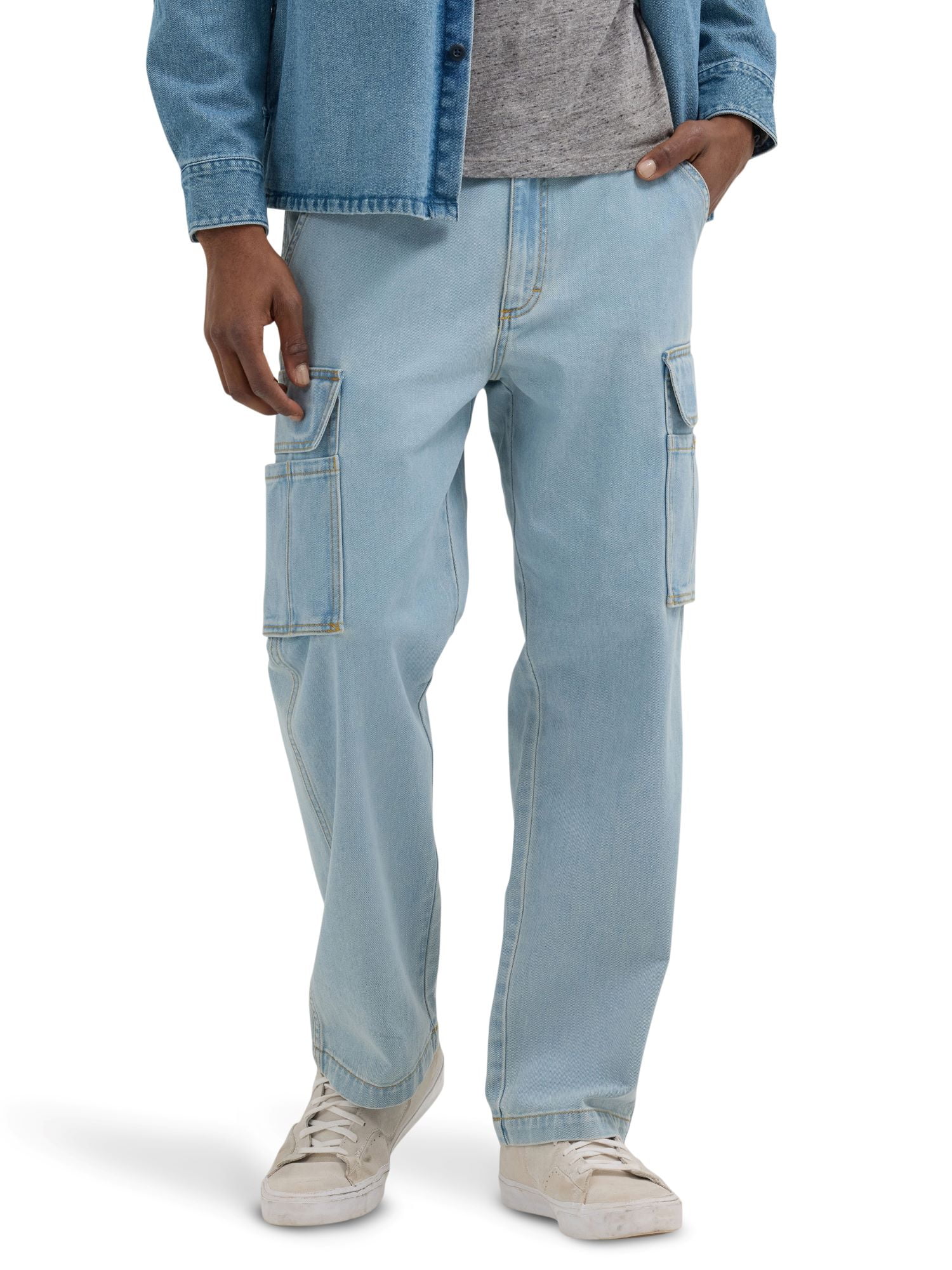 Wrangler® Men's Straight Leg Denim Cargo Pants - Walmart.com