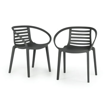 VINGLI Plastic Outdoor Dining Chair -Set of 2, Brown - Walmart.com