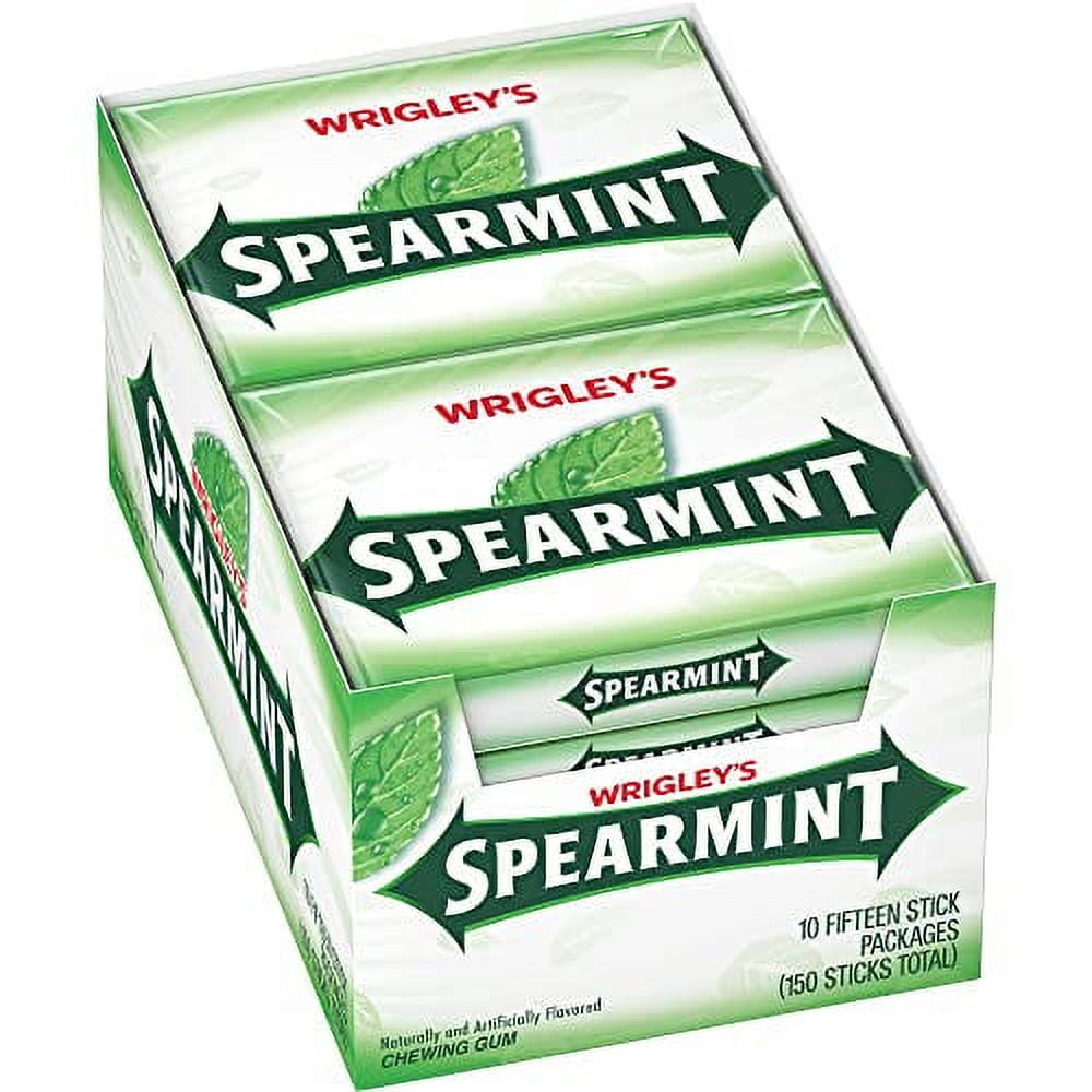 Wrigley's Spearmint Chewing Gum Bulk Pack 15 Stick Packs, 10 Packs of ...
