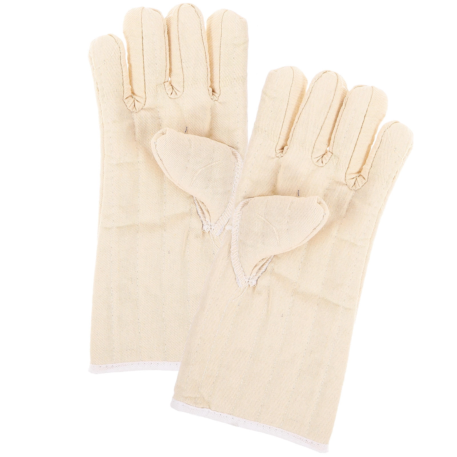 WRISTBIQUE 1 Pair Beige Canvas Cooking Gloves Oven Microwave Safety ...