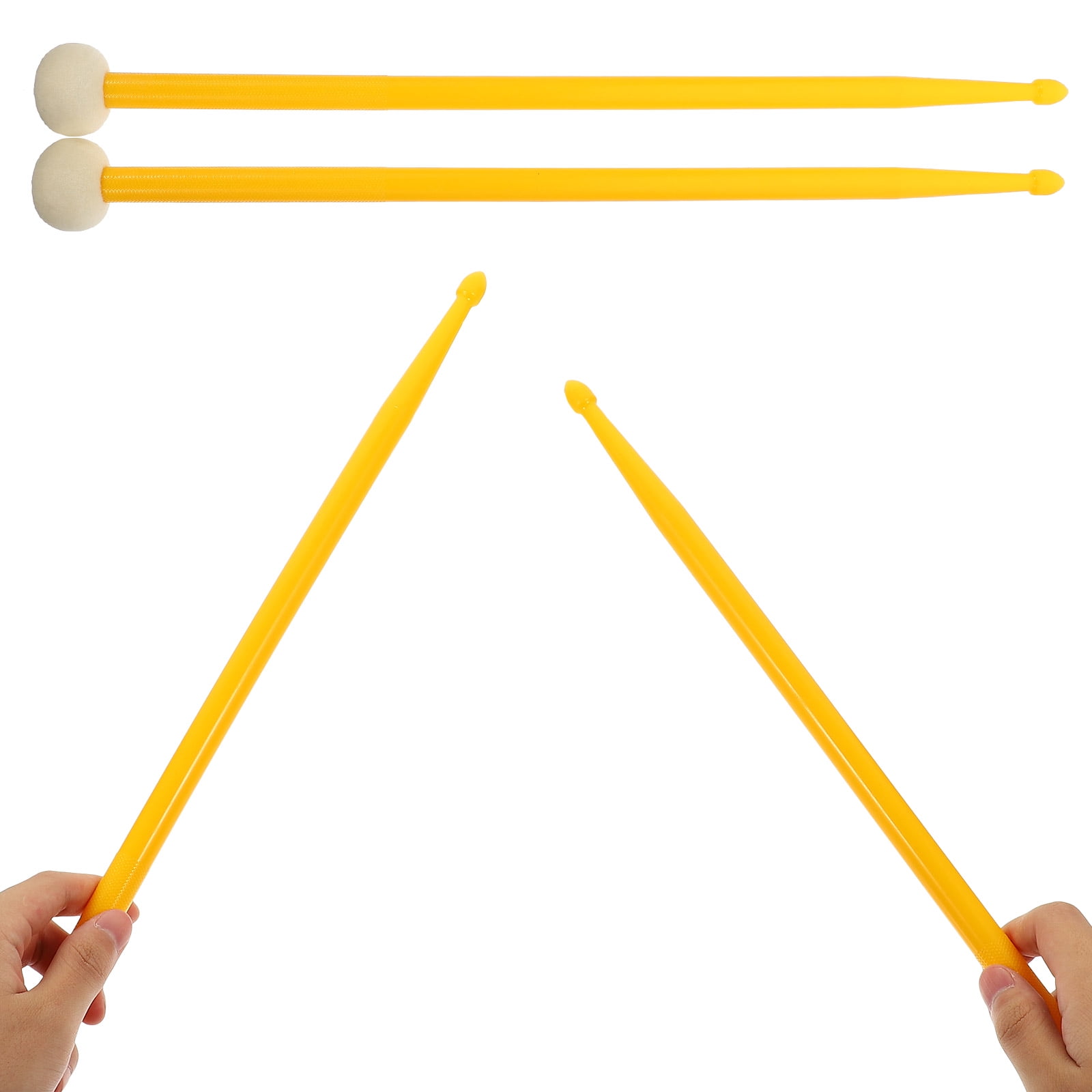 WRISTBIQUE Mallets Percussion Sticks Professional Yellow Nylon 1 Pair ...