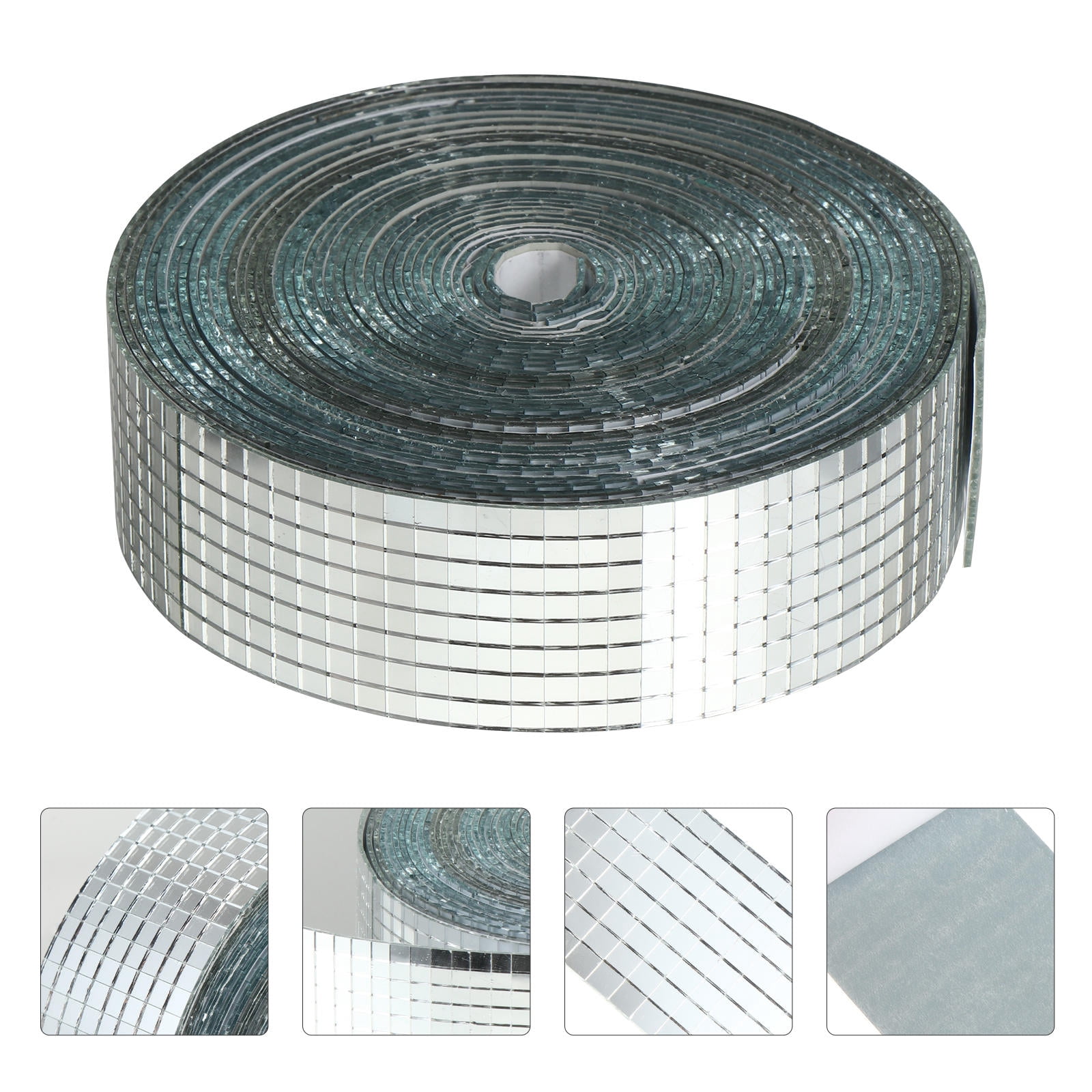 WRISTBIQUE 1 Roll Mosaic Mirror Sticker Silver Self-Adhesive Tile ...