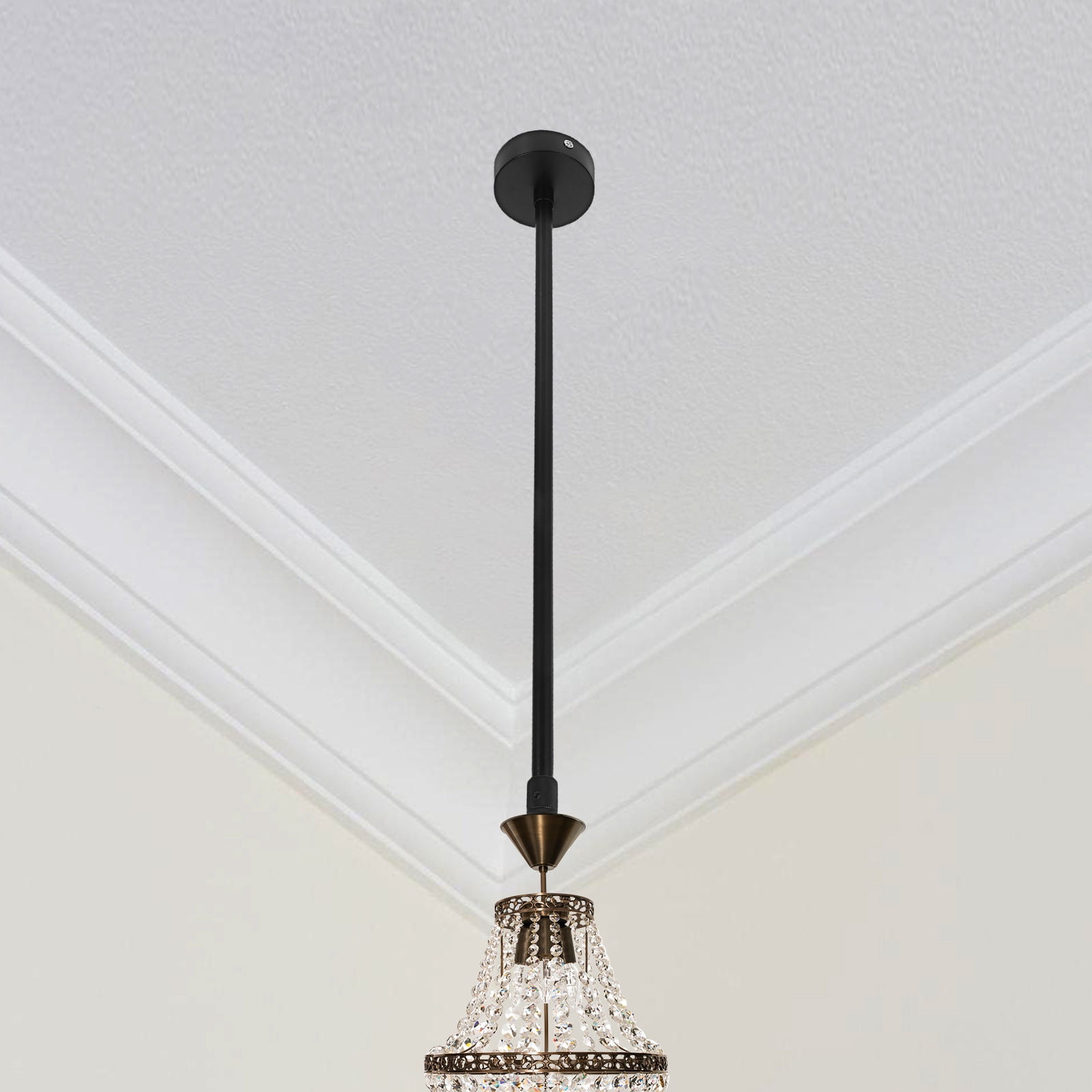 WRISTBIQUE telescopic light rod Ceiling Fixture Iron Black 1 Set - Walmart.com