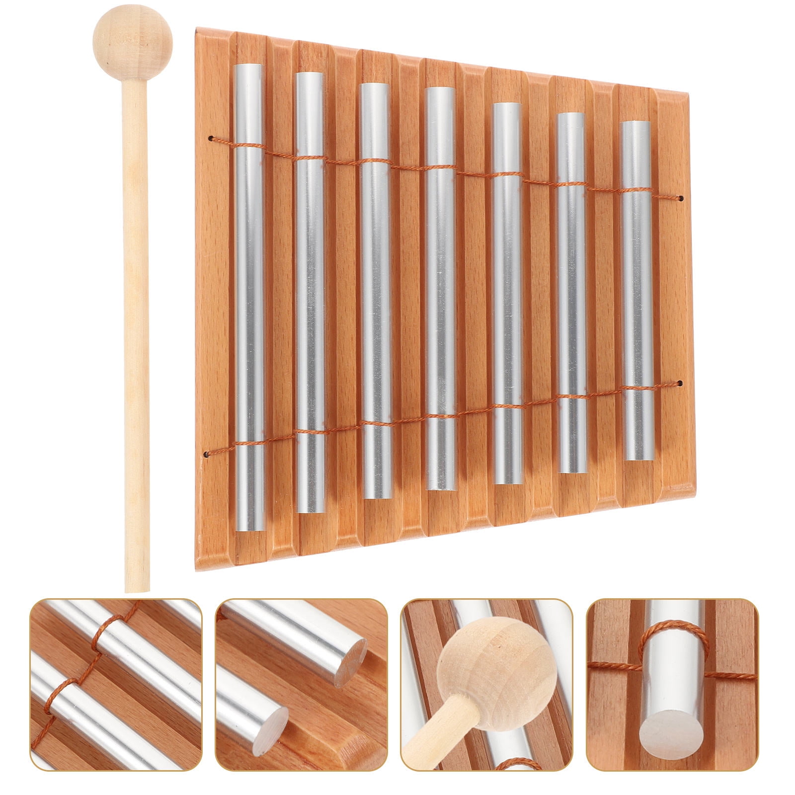 WRISTBIQUE Classroom Chime Wood 1 Teaching Instruments Student Bell Kit ...