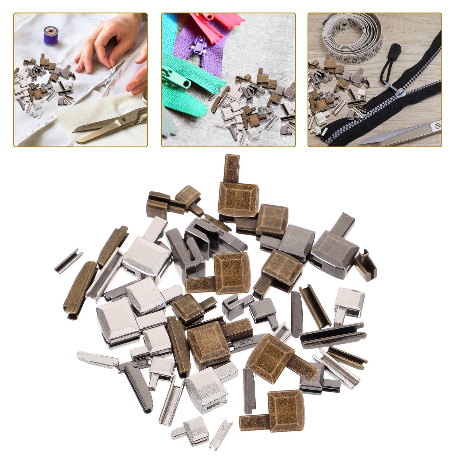 WRISTBIQUE 1 Set Zipper Repair Kit With Zipper Stops For Coats Clothing ...