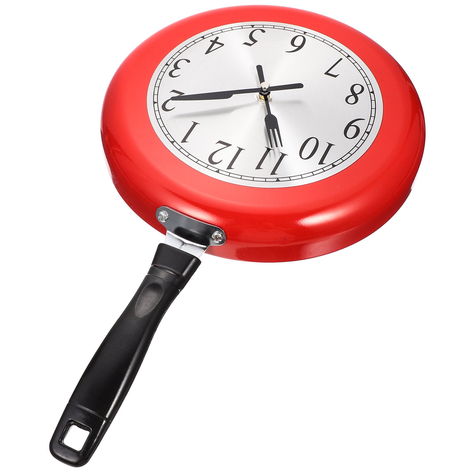 WRISTBIQUE Creative Wall Clock Frying Pan Shape Red Stainless Steel 1 ...