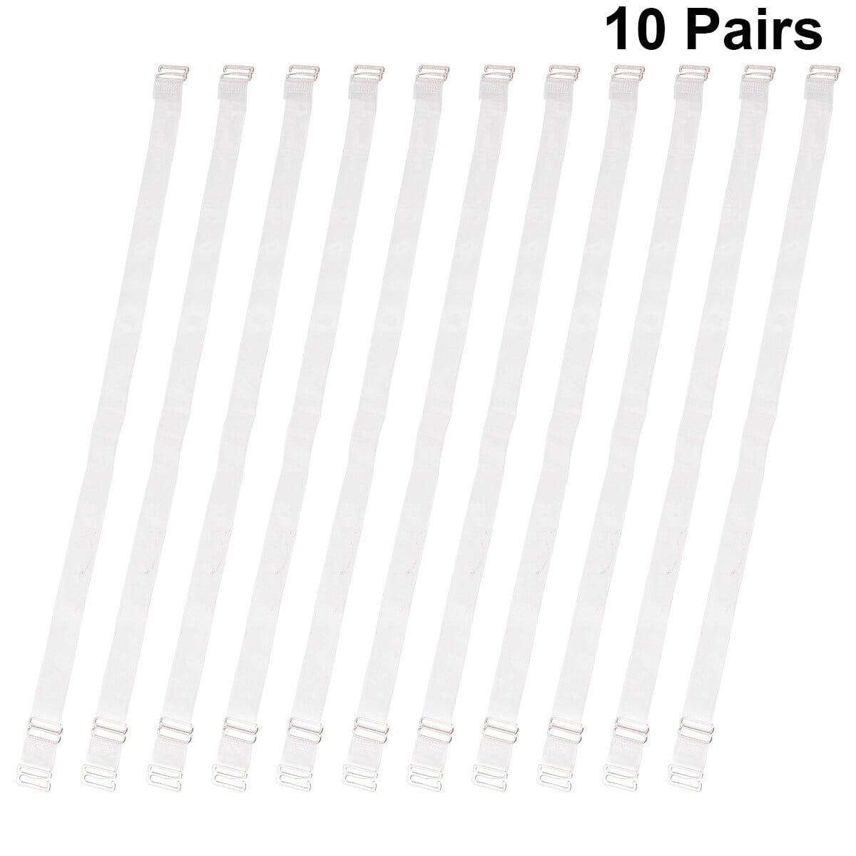 WRISTBIQUE 10 Pair Adjustable Shoulder Straps for Bras Clear Plastic ...